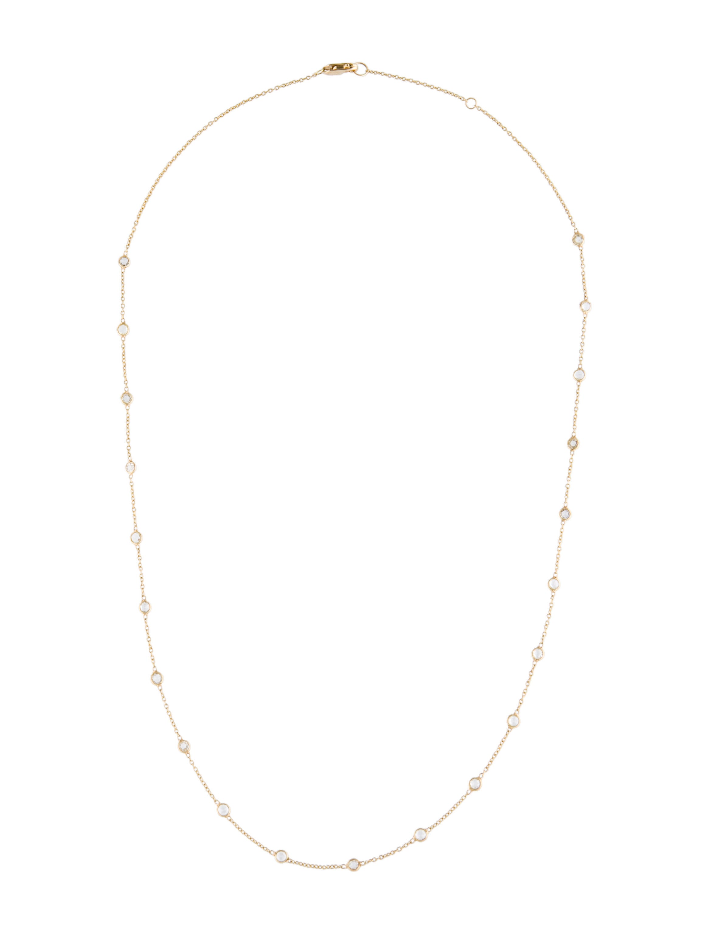 Necklace 14K Gemstone Cabochon Chain Necklace - 14K Yellow Gold Chain ...
