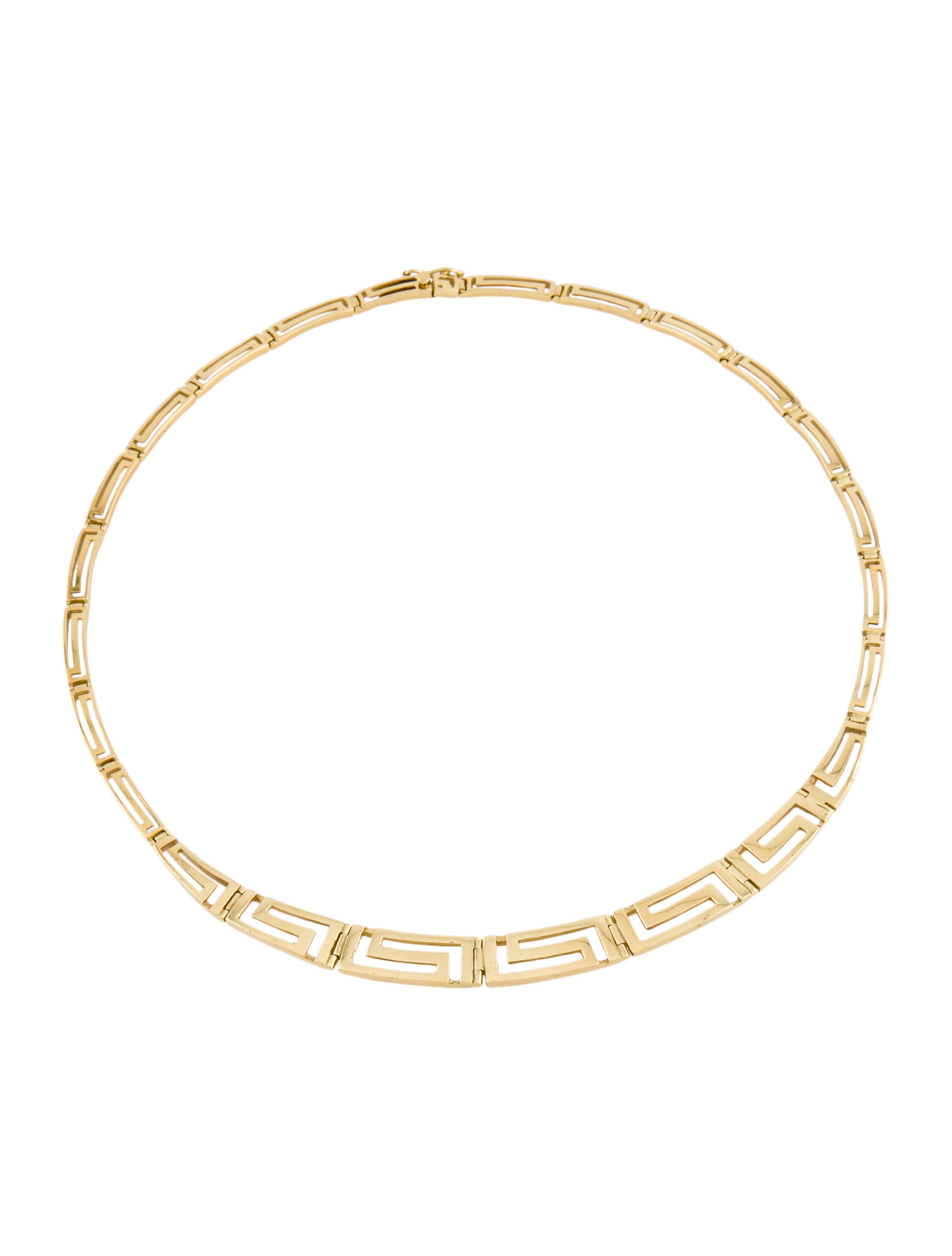 Necklace 18K Greek Key Collar Necklace - 18K Yellow Gold Collar ...