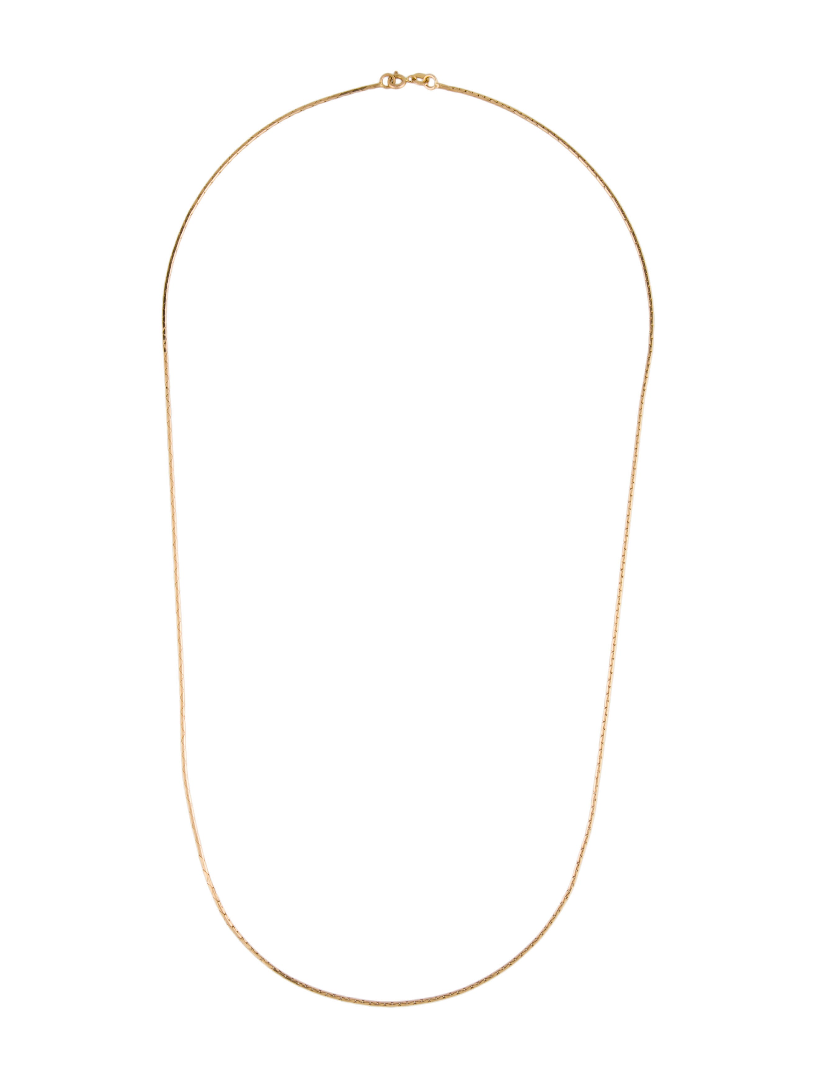 Necklace 14K Snake Round Link Long - 14K Yellow Gold Chain, Necklaces ...
