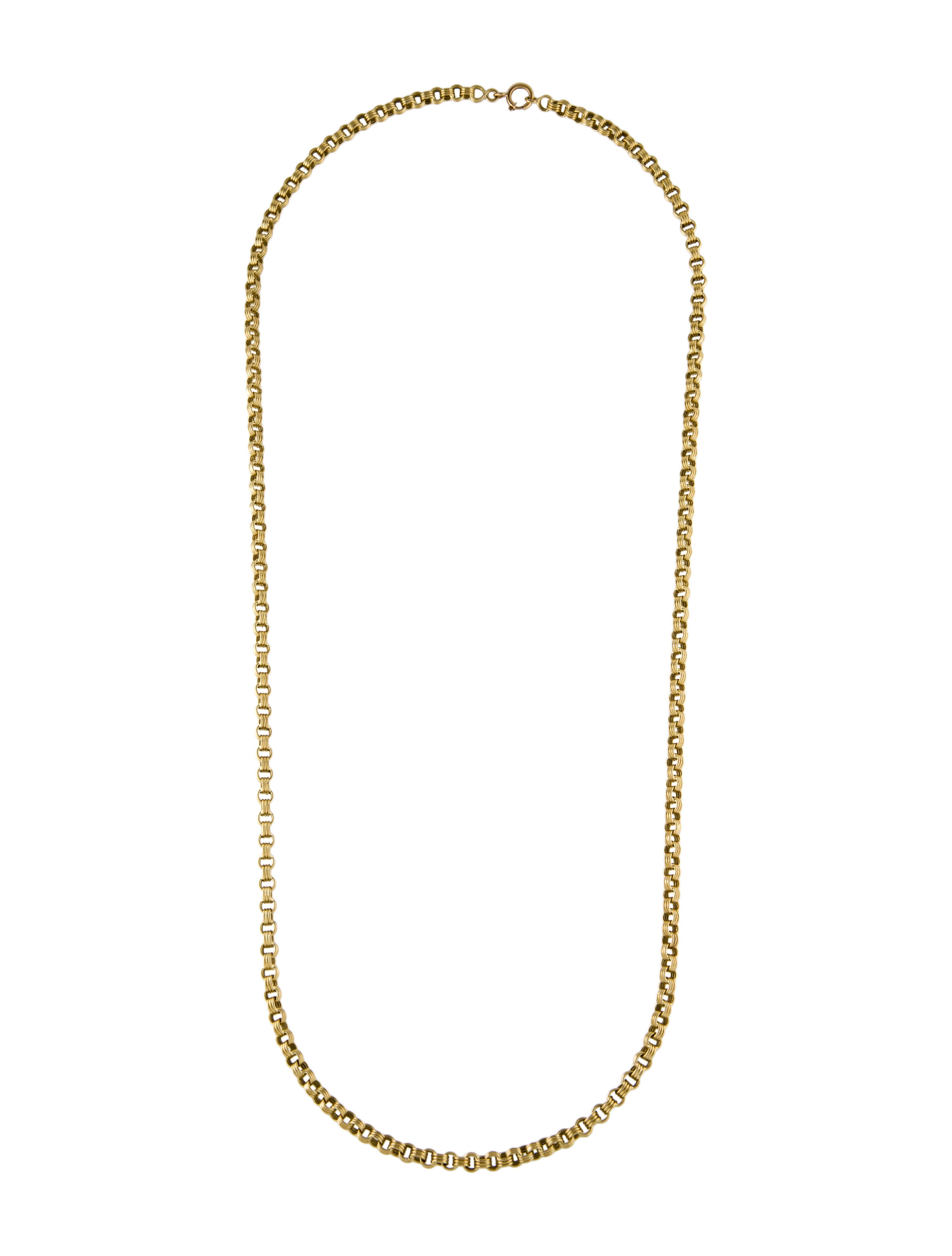 Necklace 14K Gemstone Cabochon Chain Necklace - 14K Yellow Gold Chain ...