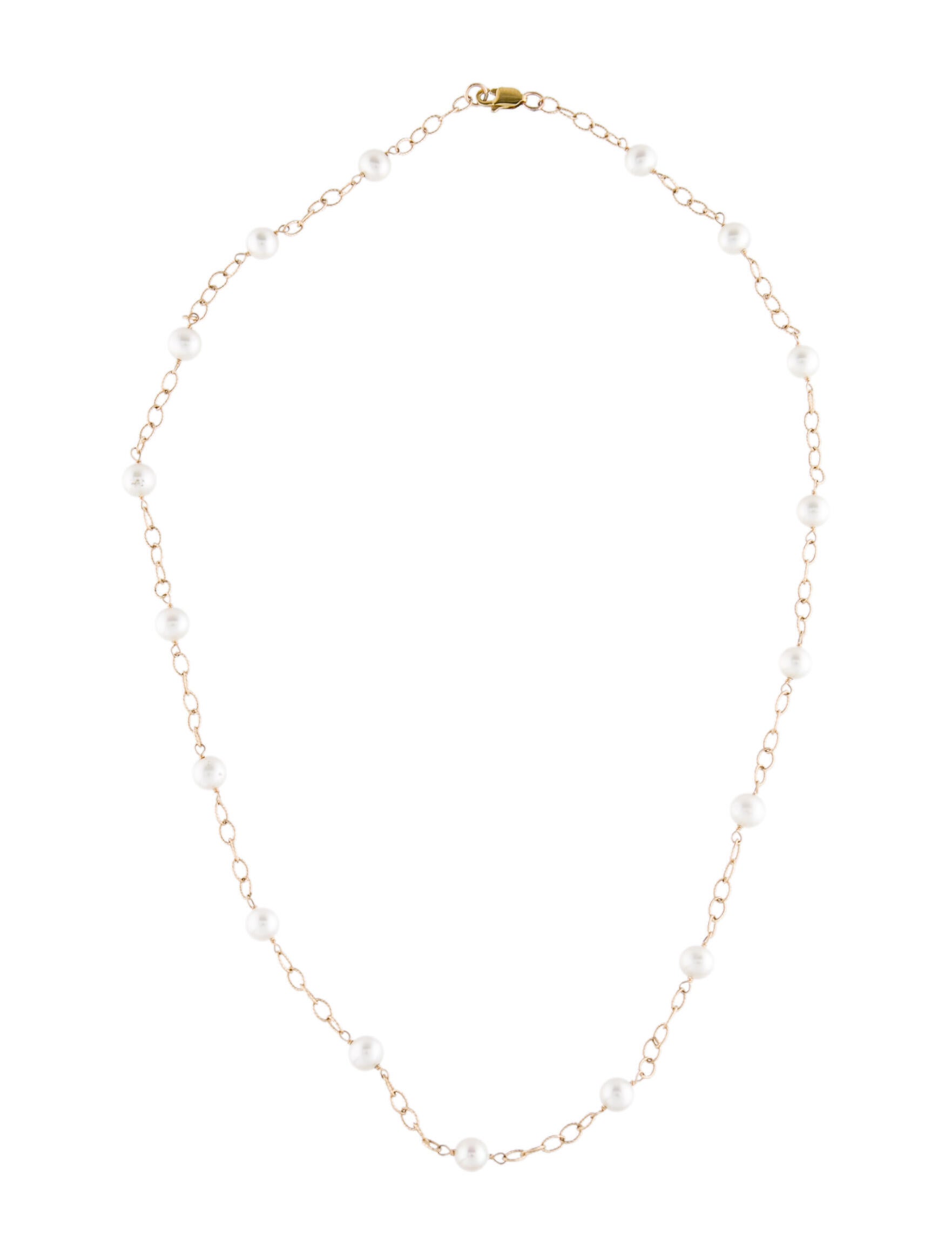 Trifari Beaded Station Necklace - Silver-Tone Metal Station, Necklaces ...
