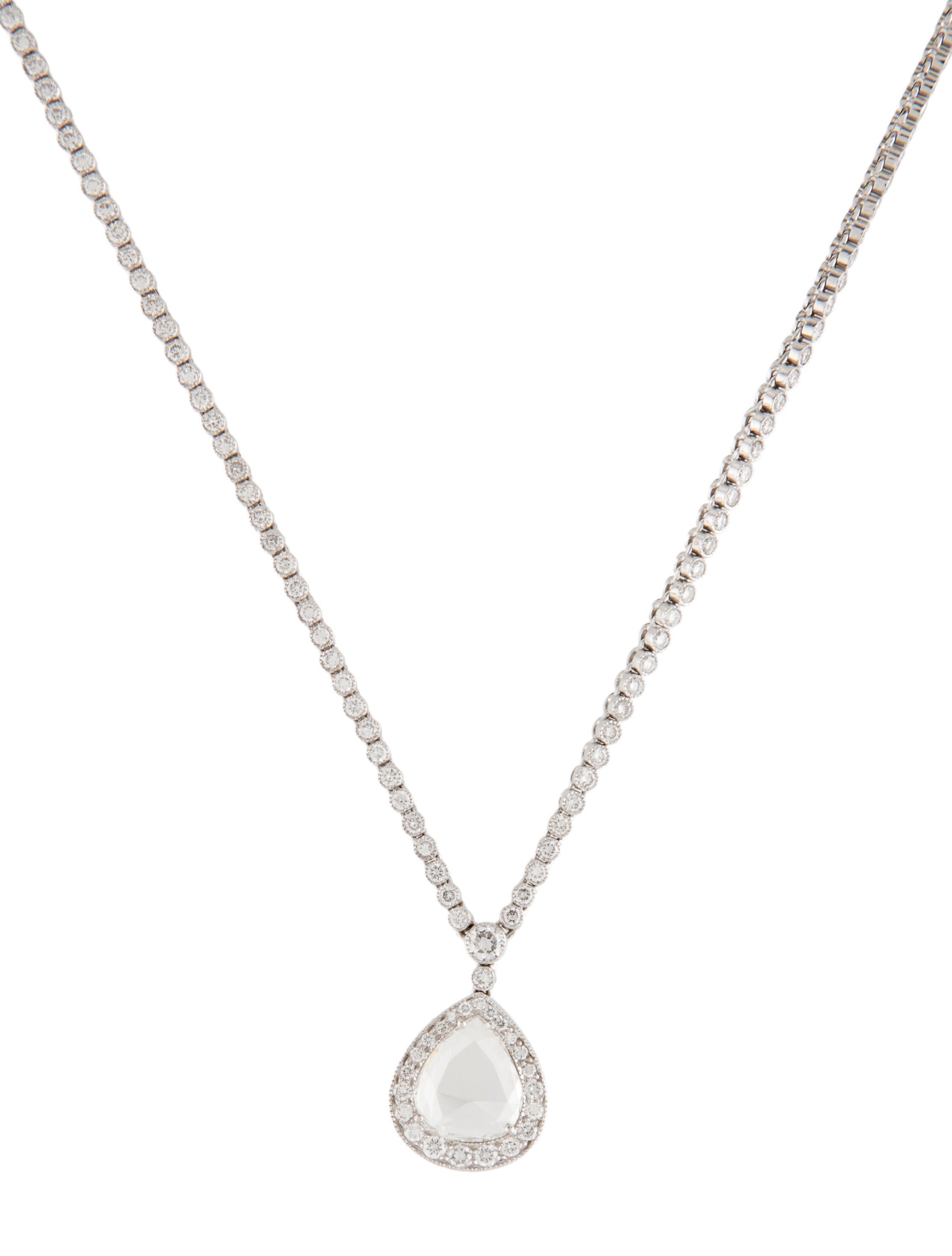 Necklace 14K 2.15ctw Diamond Lavalier Necklace - 14K White Gold ...