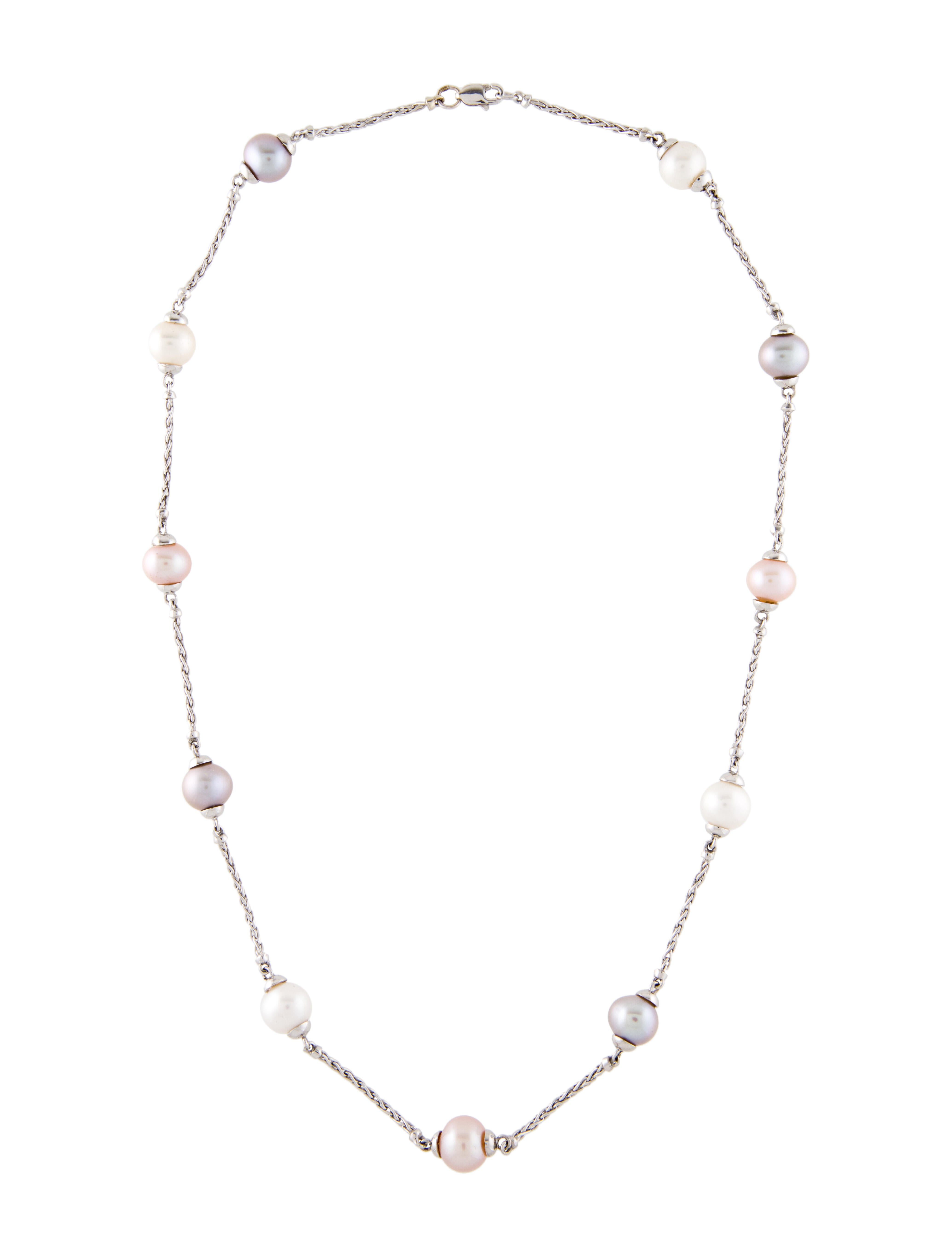 Baccarat Crystal Long Station Necklace - Sterling Silver Station ...