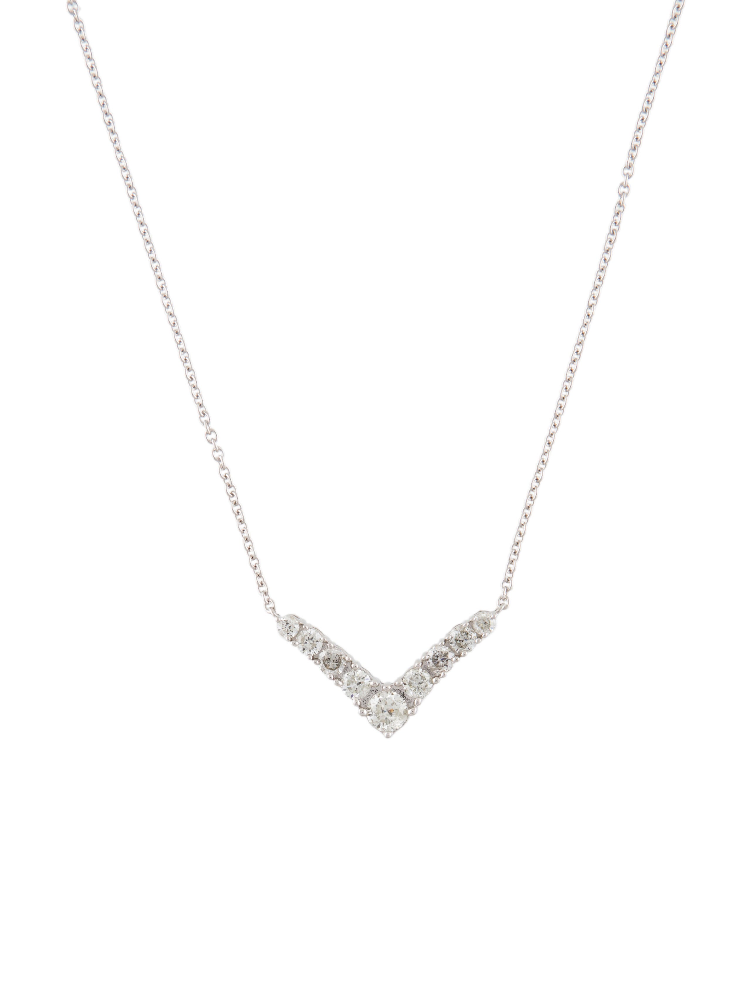 Necklace 18K Diamond Collar Necklace - Rhodium-Plated 18K White Gold ...