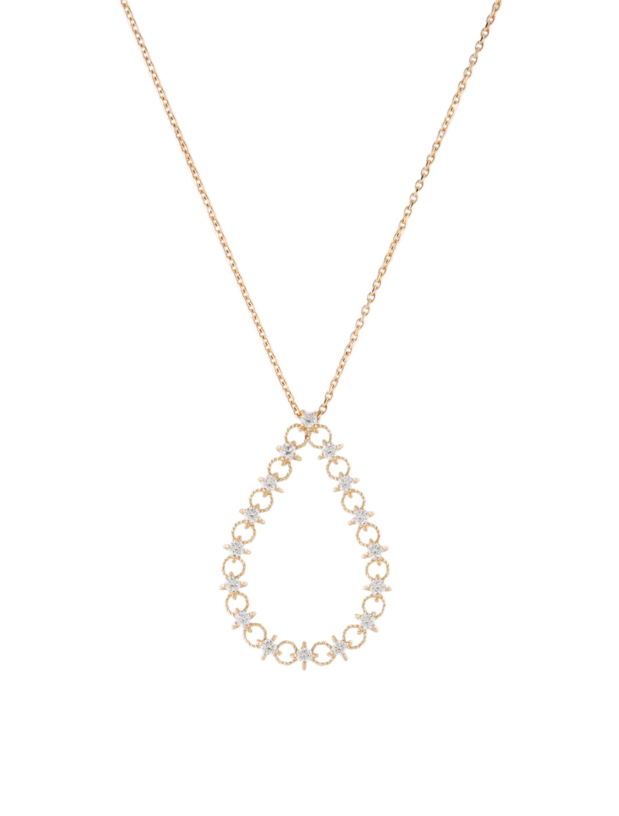 Necklace 14K Diamond Pendant Necklace - 14K Yellow Gold Pendant ...