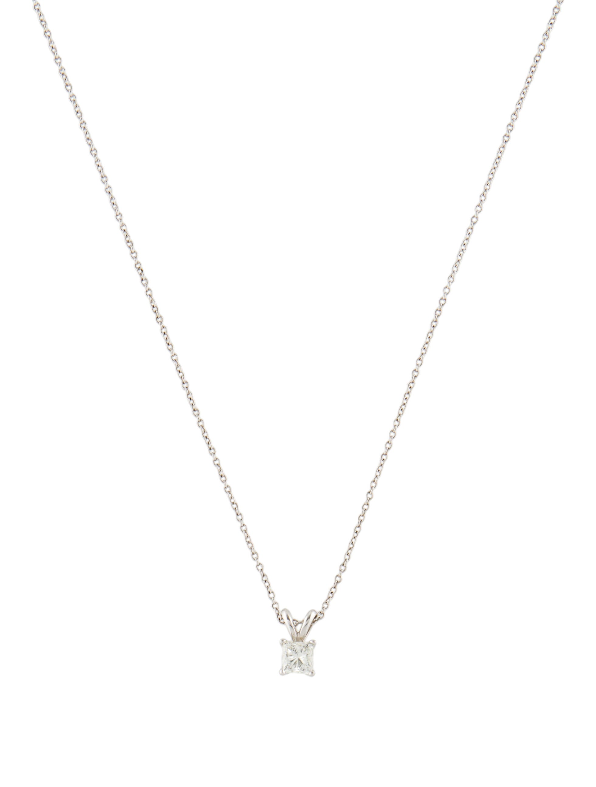 Daniella Design 14K Diamond Solitaire Pendant Necklace - Rhodium-Plated ...