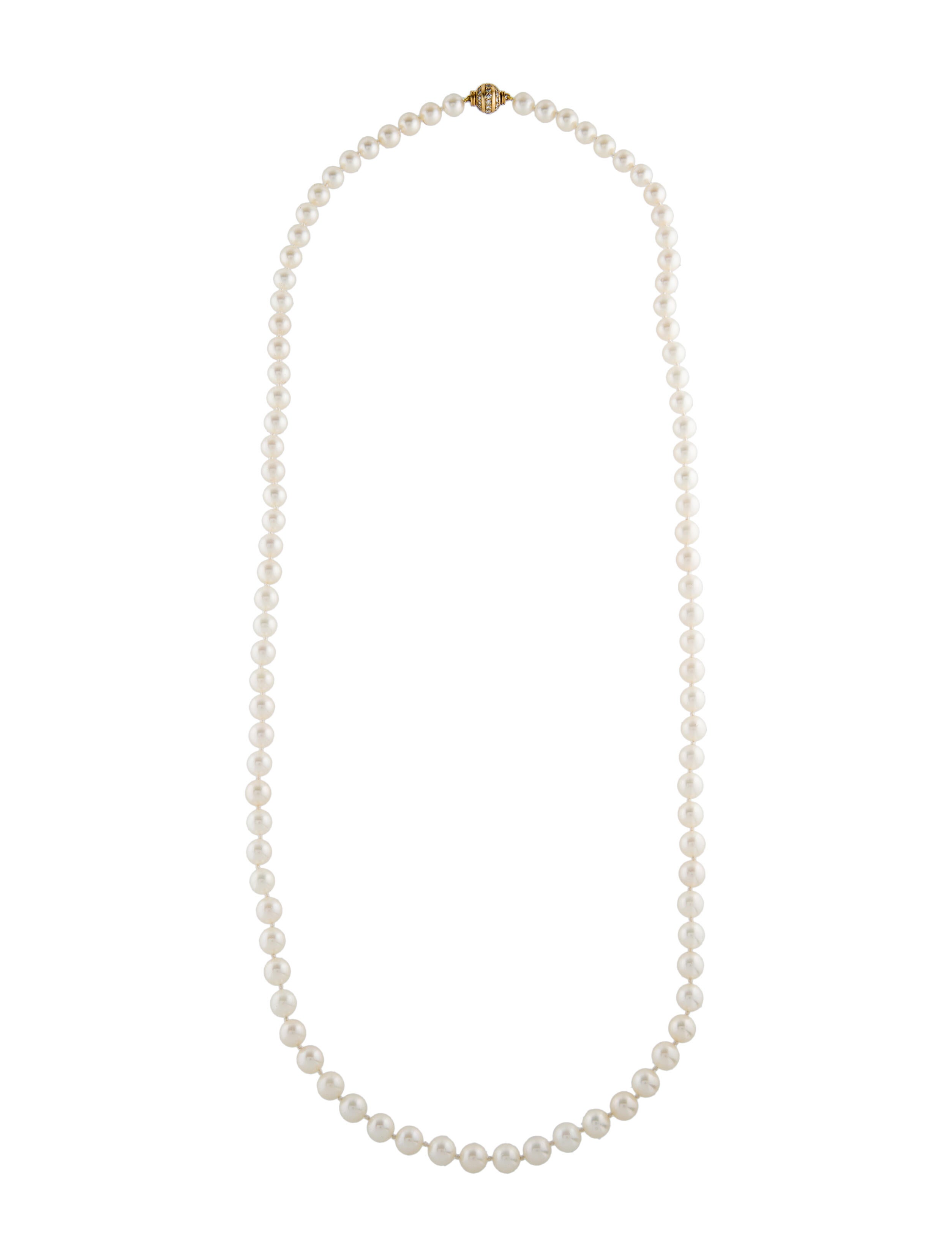 Tiffany & Co. 18K Signature Pearl Strand Necklace - 18K Yellow Gold ...