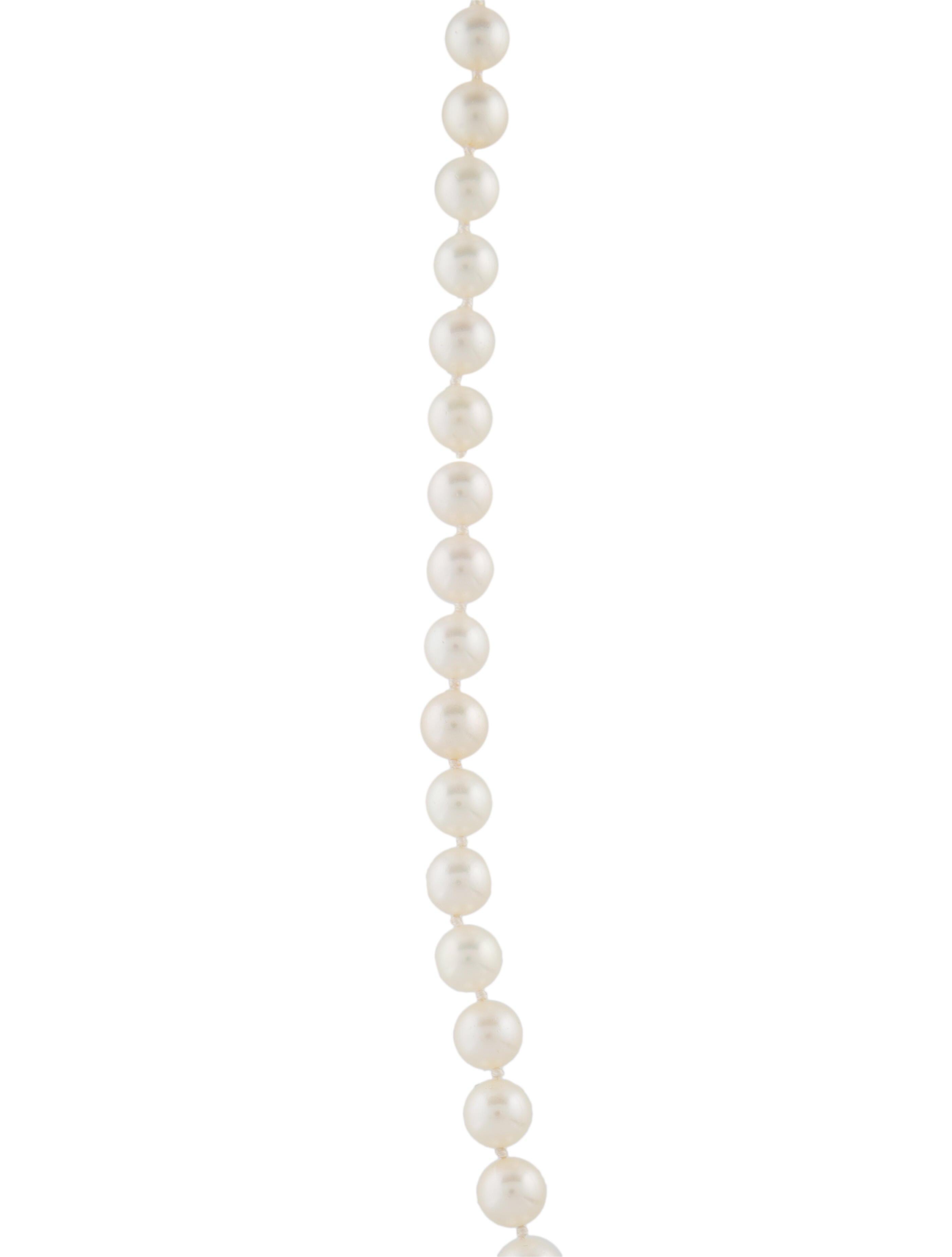 Tiffany & Co. 18K Signature Pearl Strand Necklace - 18K Yellow Gold ...