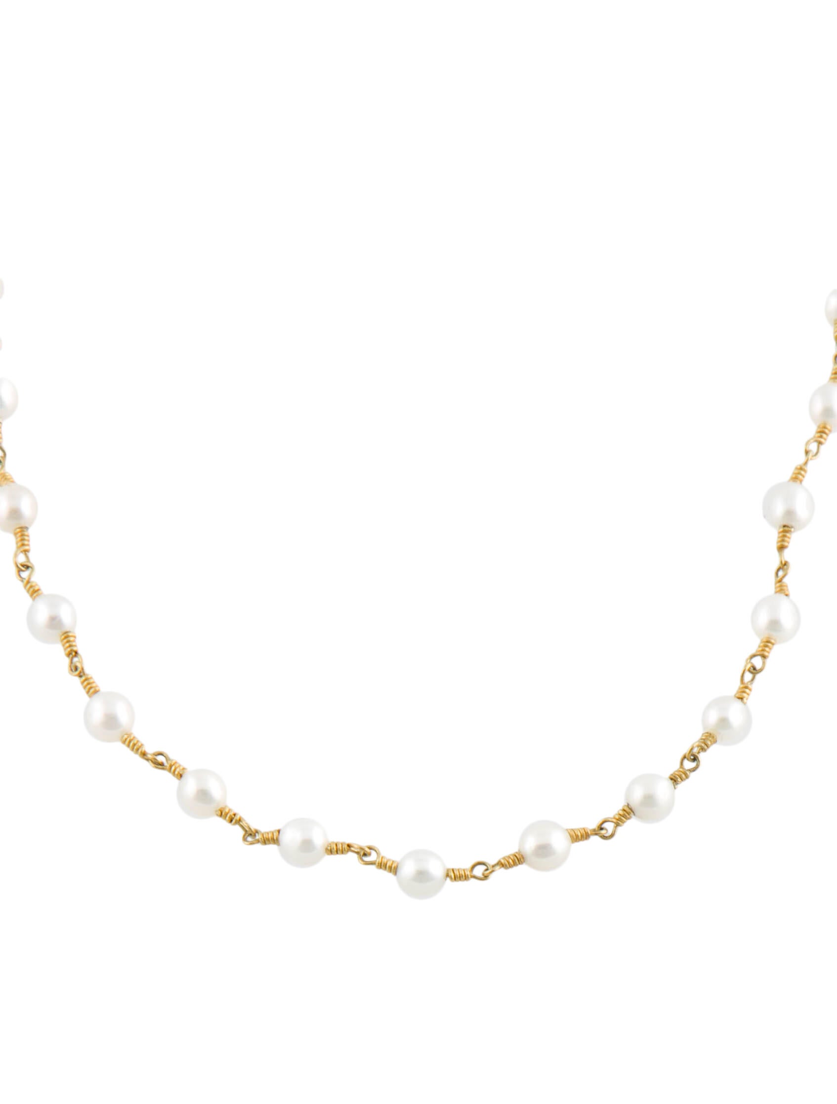 David Yurman Two-Tone Pearl Station Necklace - Sterling Silver Station ...