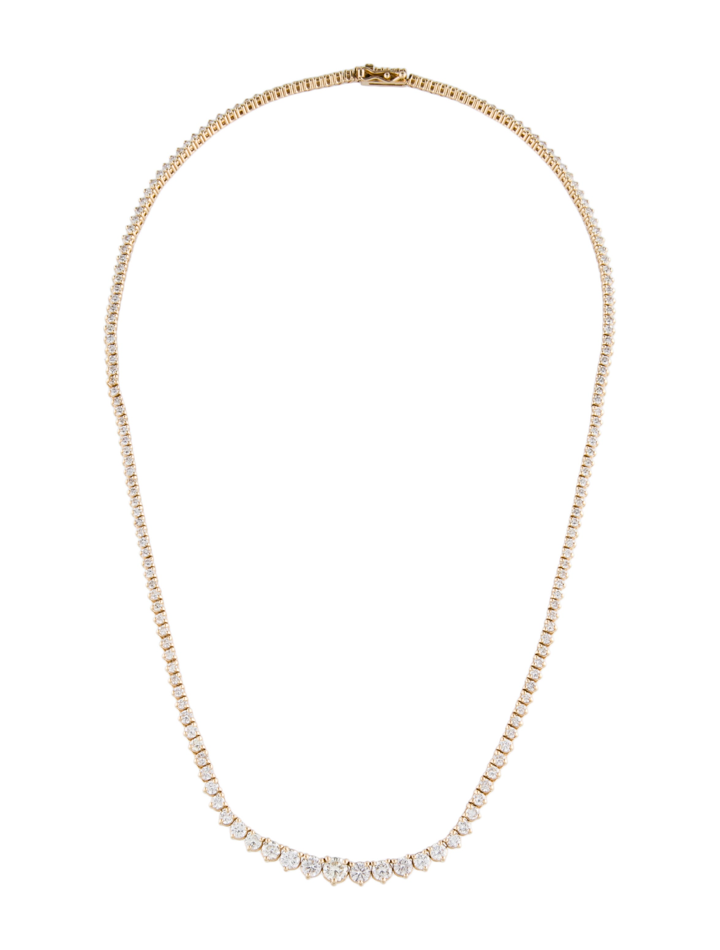 Necklace 14K 8.01ctw Diamond Graduated Collar Necklace - 14K Yellow ...