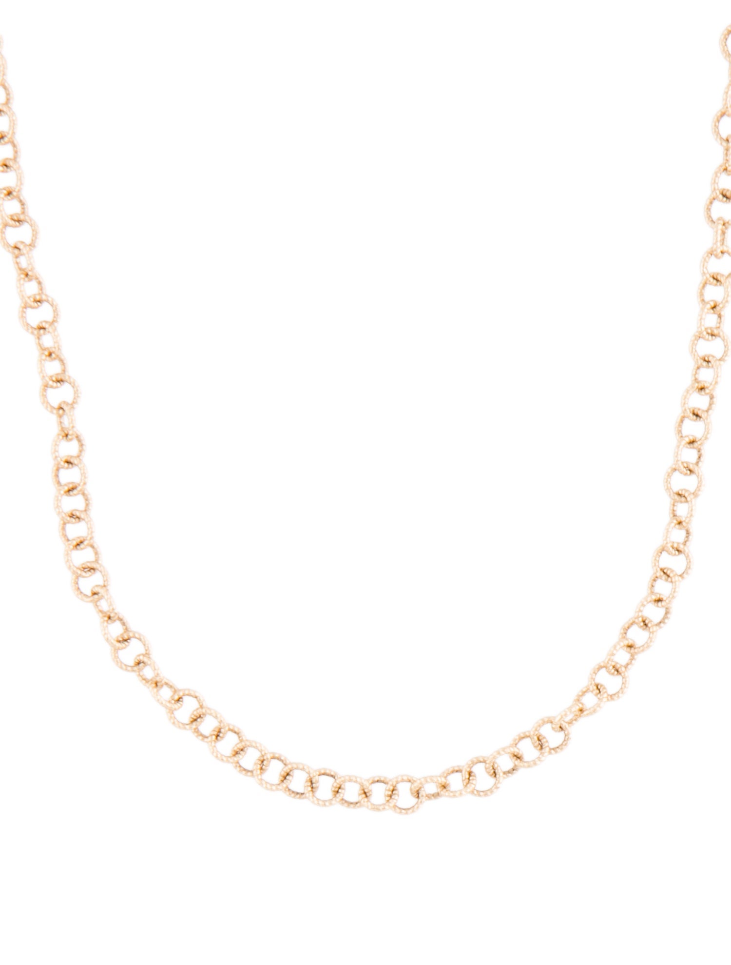 Necklace 14K Textured Cable Chain Necklace - 14K Yellow Gold Chain ...