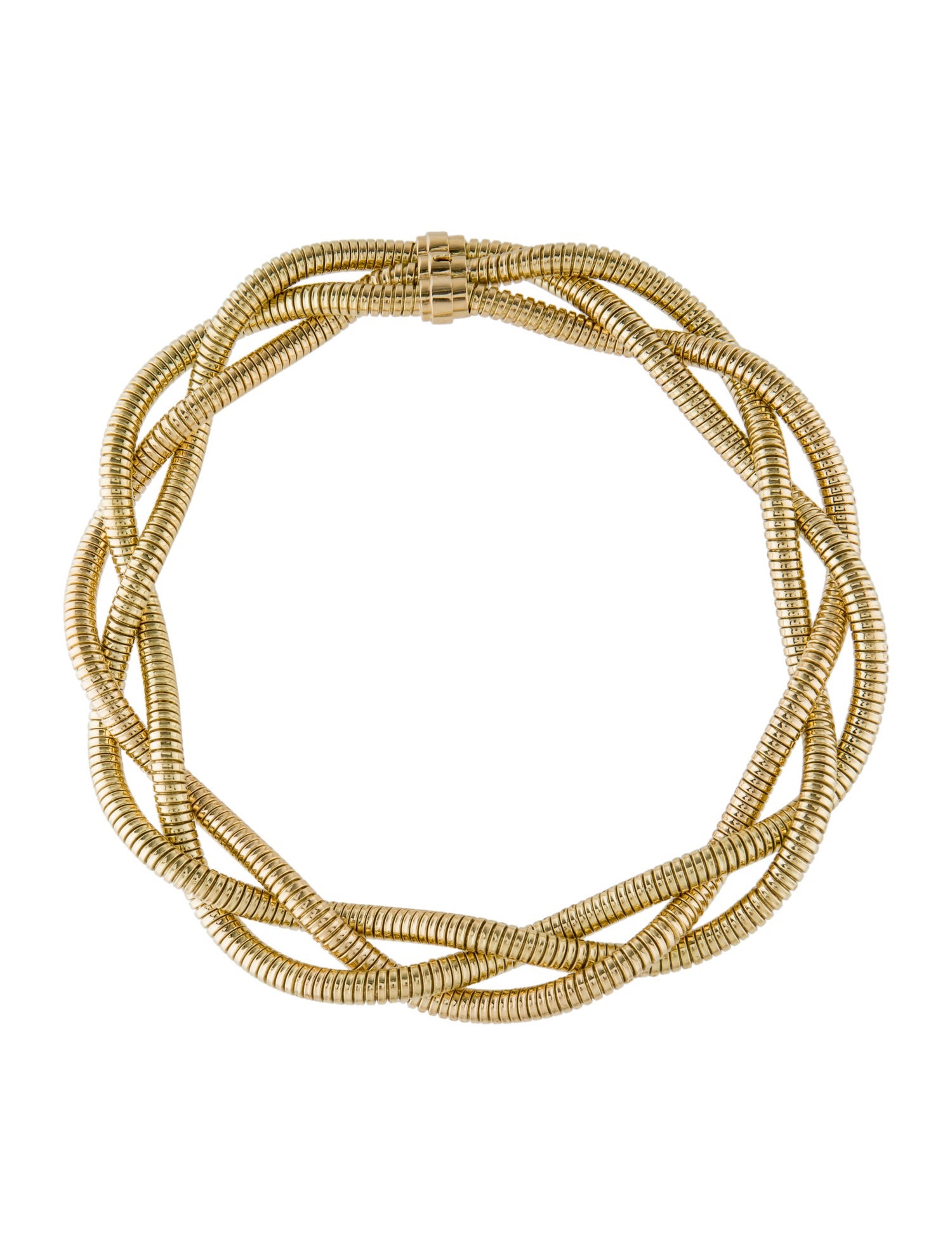Necklace 18K Expandable Braided Collar Necklace - 18K Yellow Gold ...