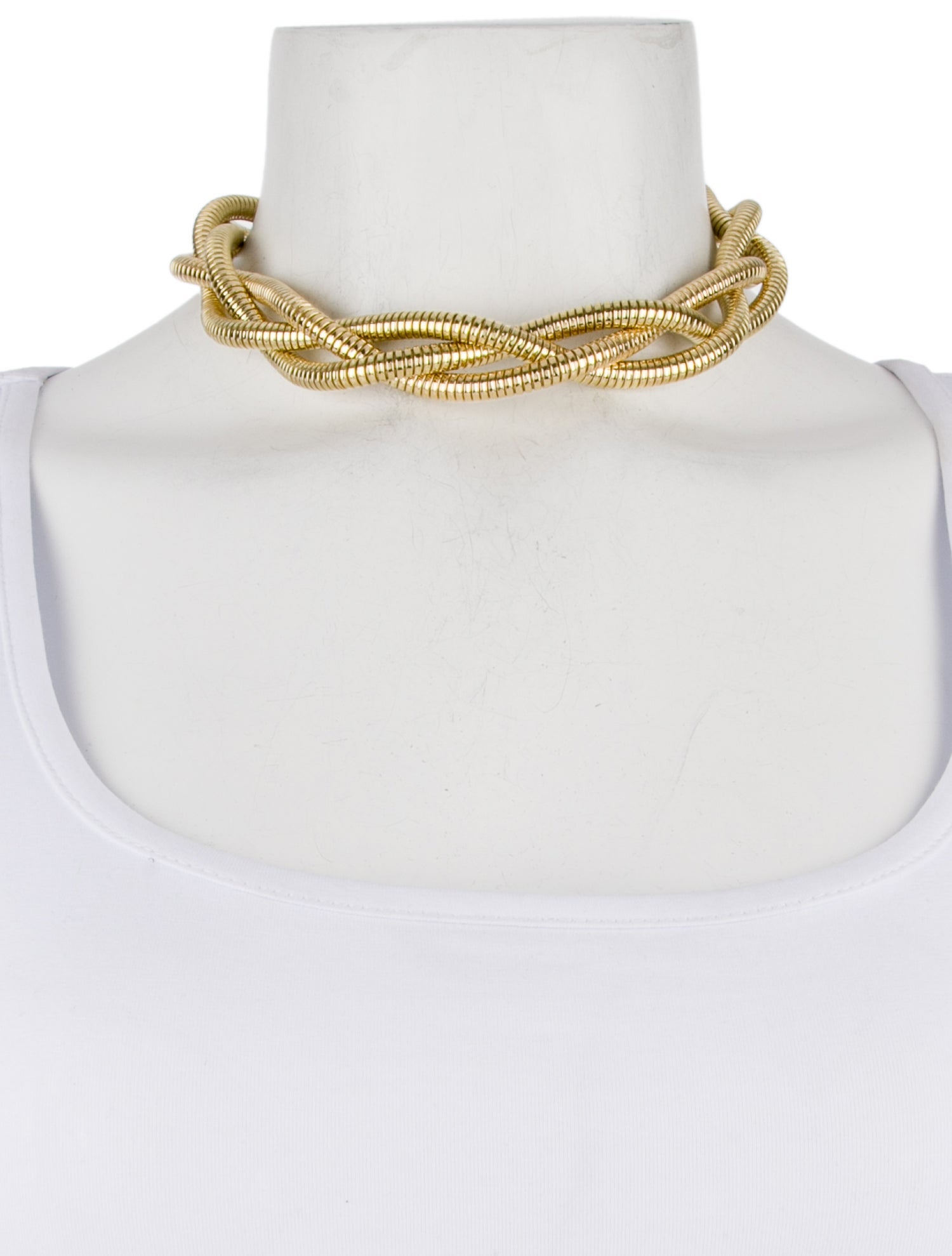 Necklace 18K Expandable Braided Collar Necklace - 18K Yellow Gold ...