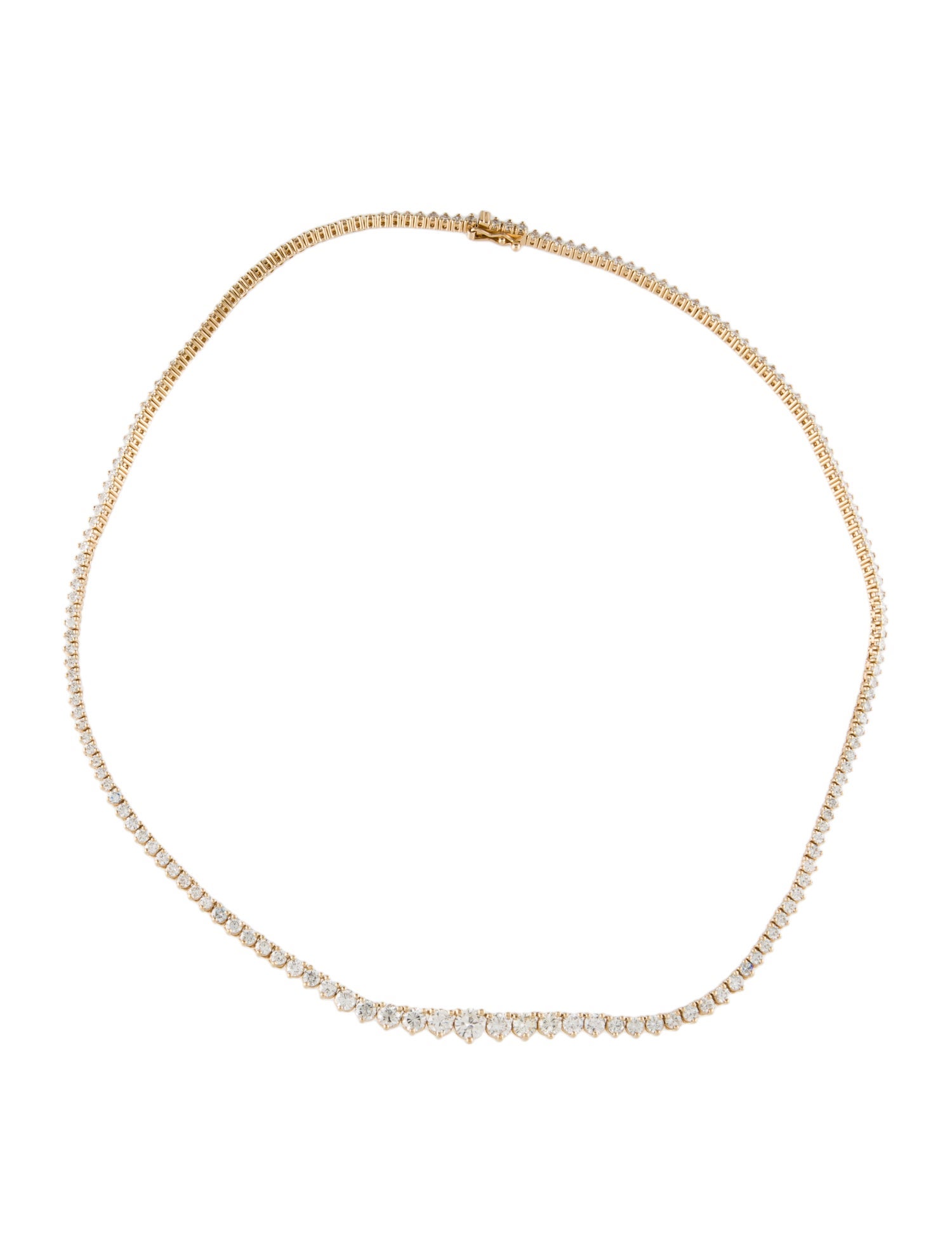 Necklace 14K 8.25ctw Diamond Graduated Collar Necklace - 14K Yellow ...