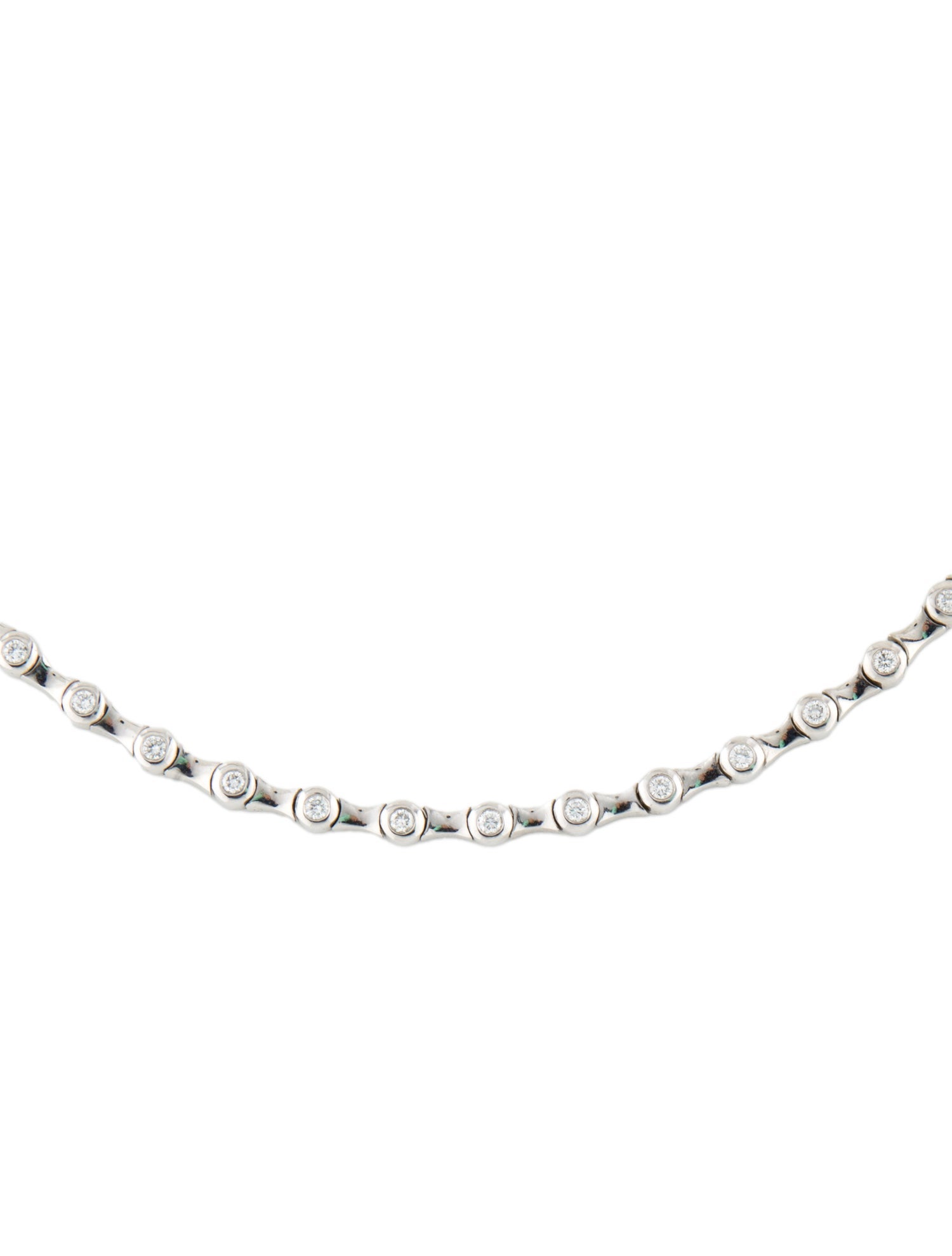 Necklace 18K Diamond Collar Necklace - Rhodium-Plated 18K White Gold ...