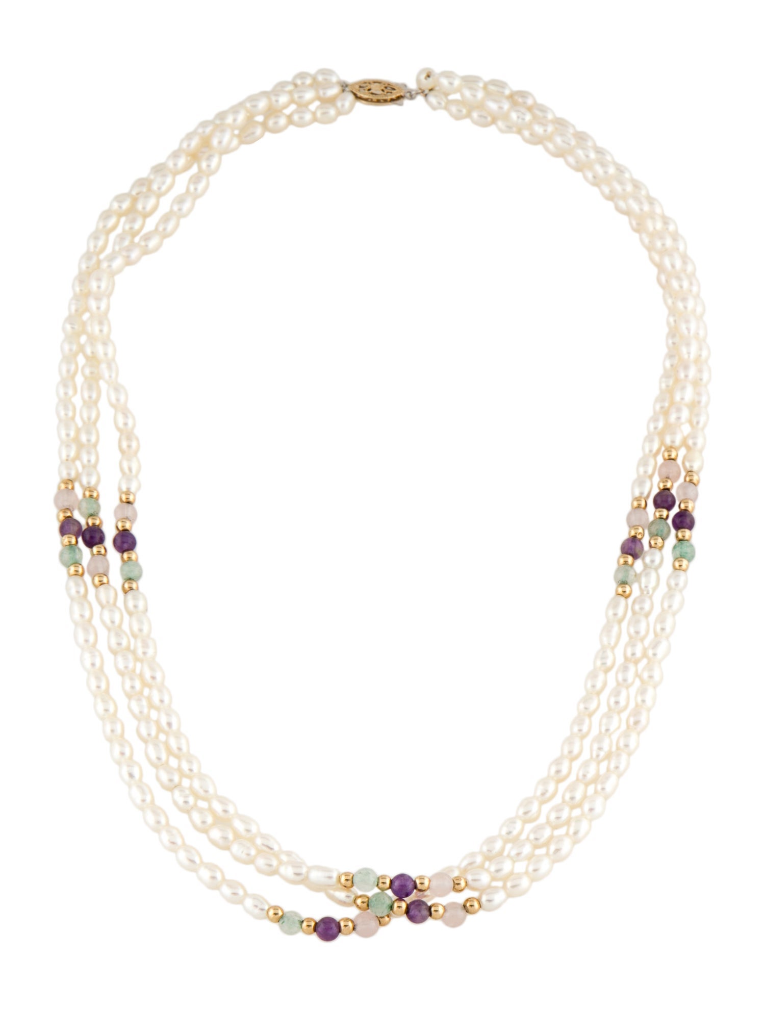 Tory Burch Faux Pearl Logo Bead Strand Necklace - Gold-Tone Metal Bead ...
