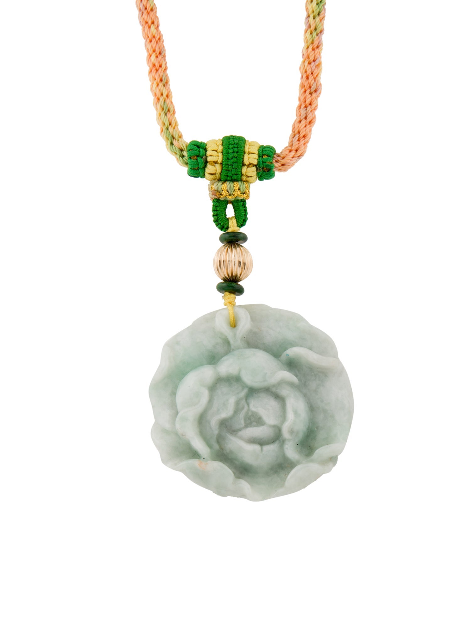 Pendant 14K Carved Jadeite Pendant - 14K Yellow Gold Pendant Necklace ...