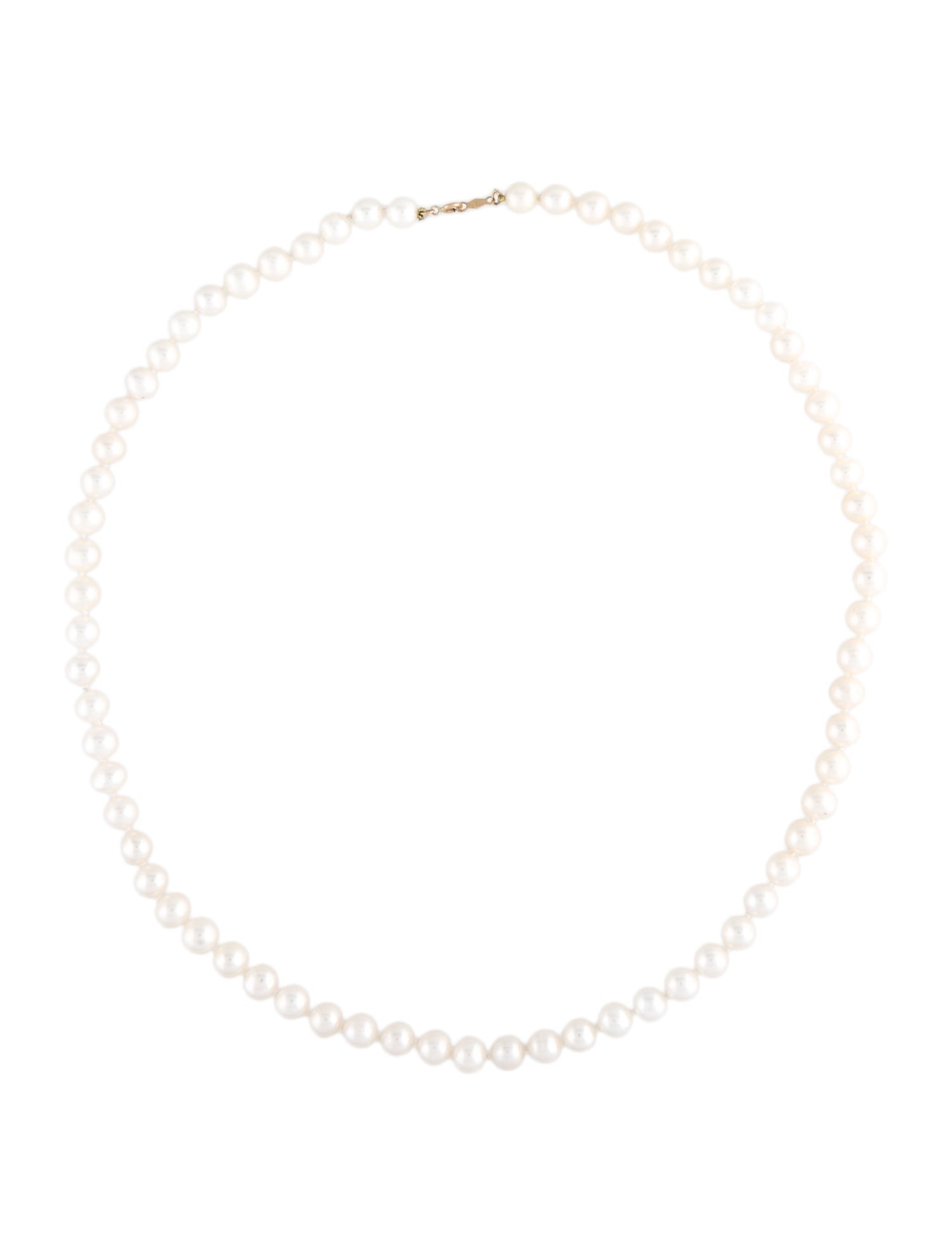 Necklace 14K Pearl Bead Collar Necklace - 14K Yellow Gold Bead Strand ...