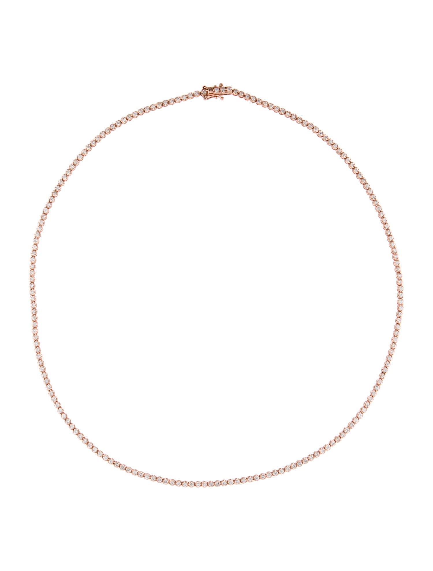 Necklace 14K 3.50ctw Diamond Tennis Link Chain Necklace - 14K Rose Gold ...