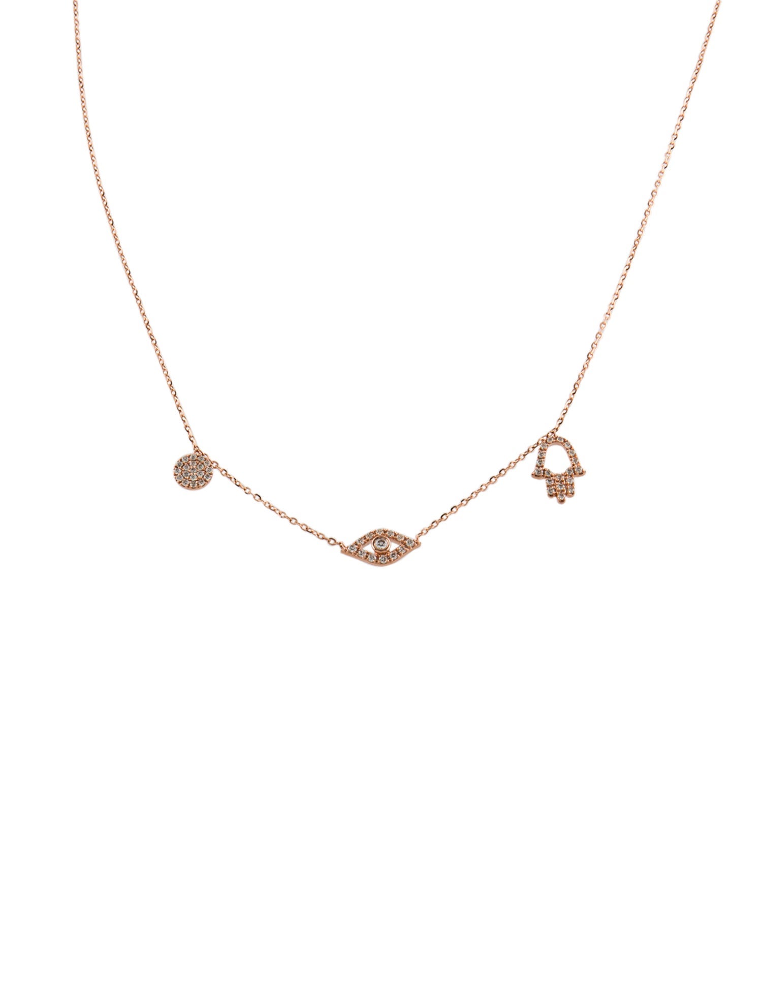 Necklace 14K Diamond Station Necklace - 14K Yellow Gold Station ...