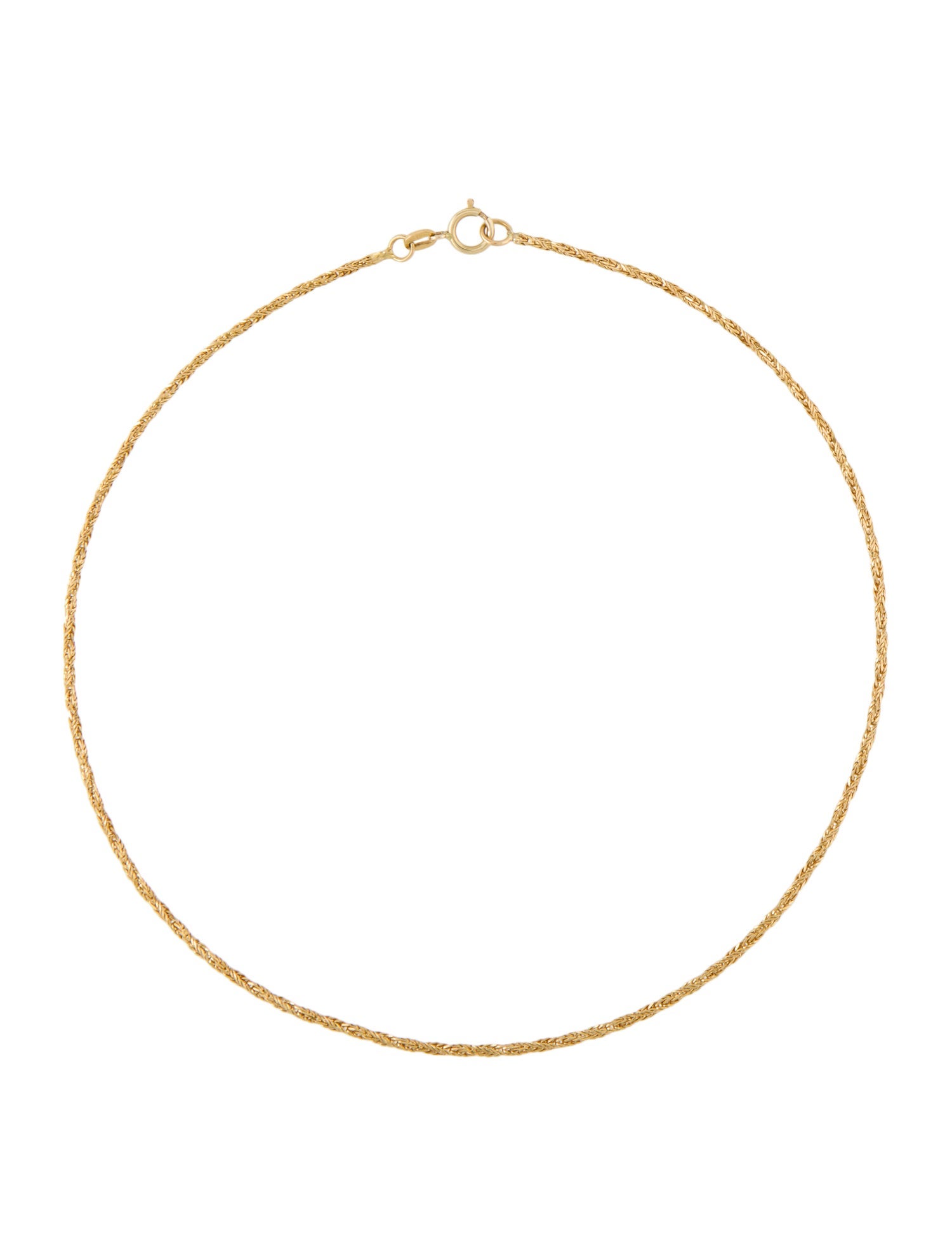 Necklace 18K Rope Chain Choker Necklace - 14K Yellow Gold Choker ...