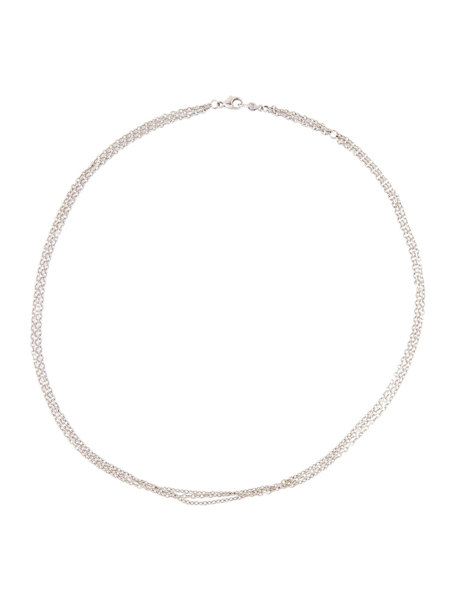 Necklace Leslie Greene 18k Three Strand Chain Necklace - 18K White Gold ...