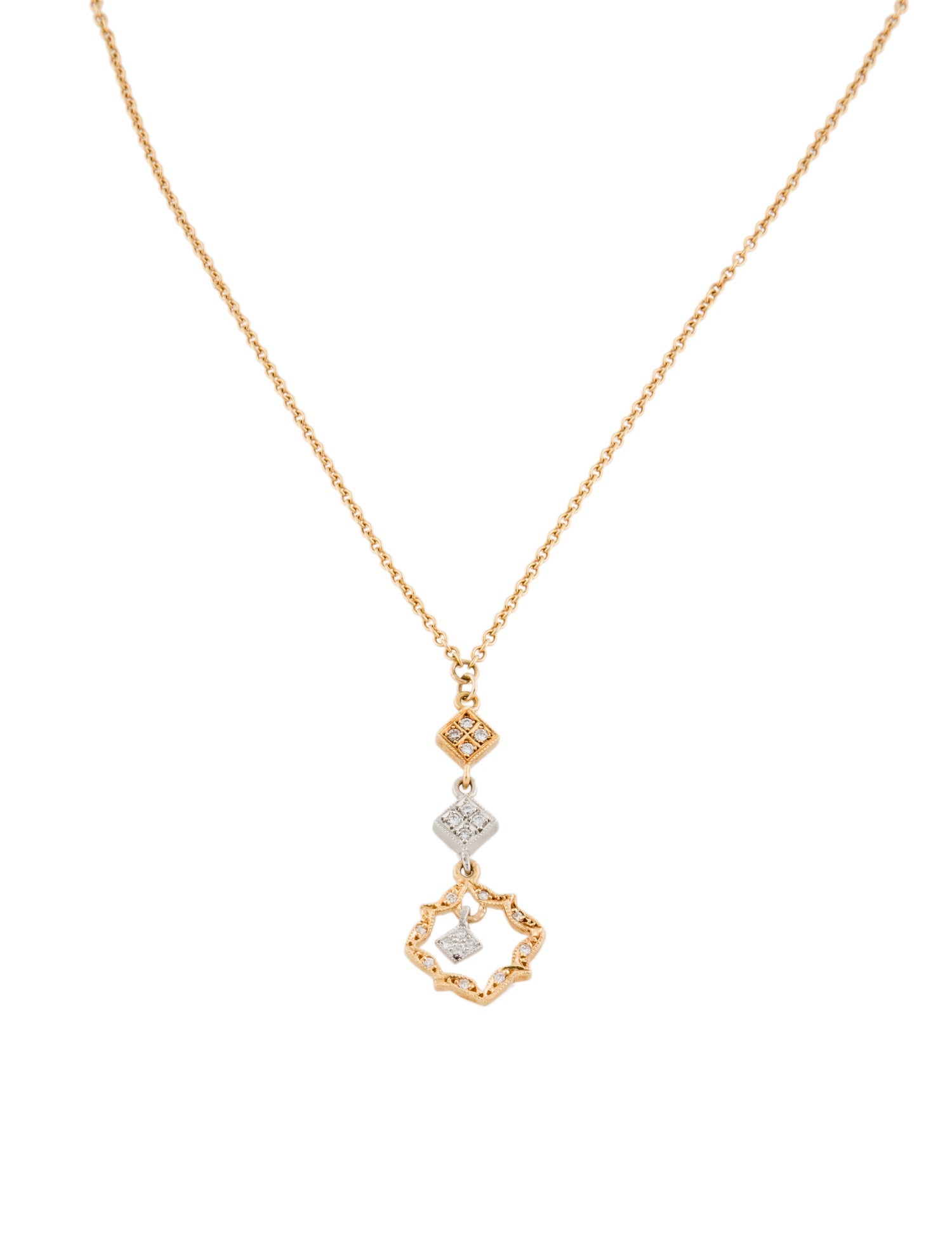 Necklace Kamofie 18K Diamond Lavalier Necklace - 18K Yellow Gold ...