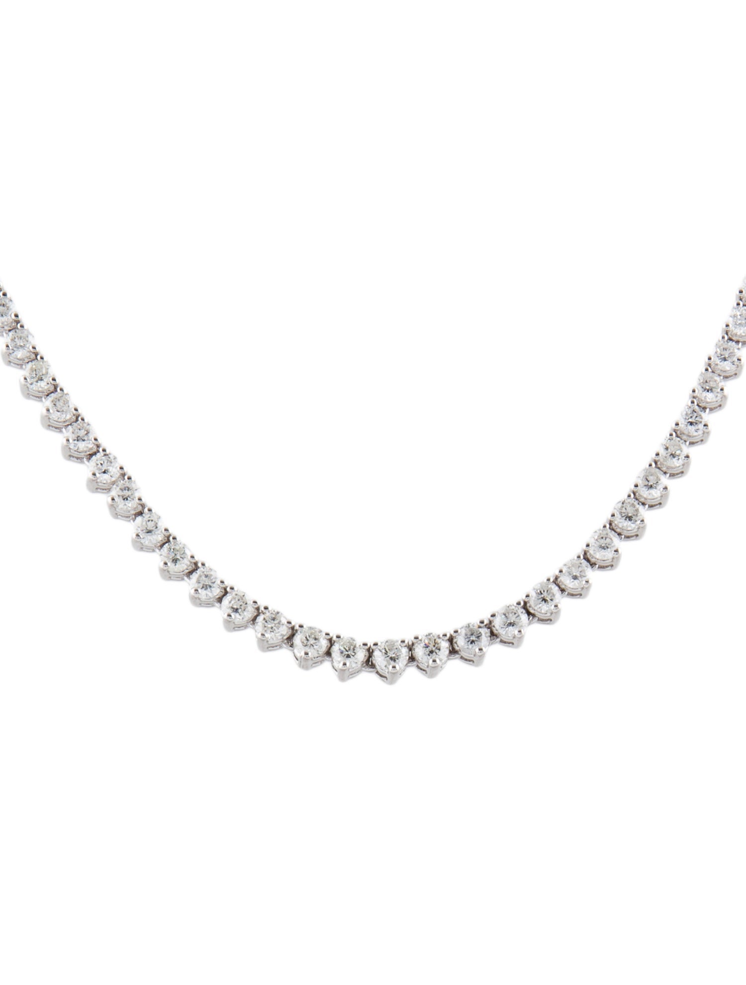 Necklace 14K 10.13ctw Diamond Collar - Rhodium-Plated 14K White Gold ...