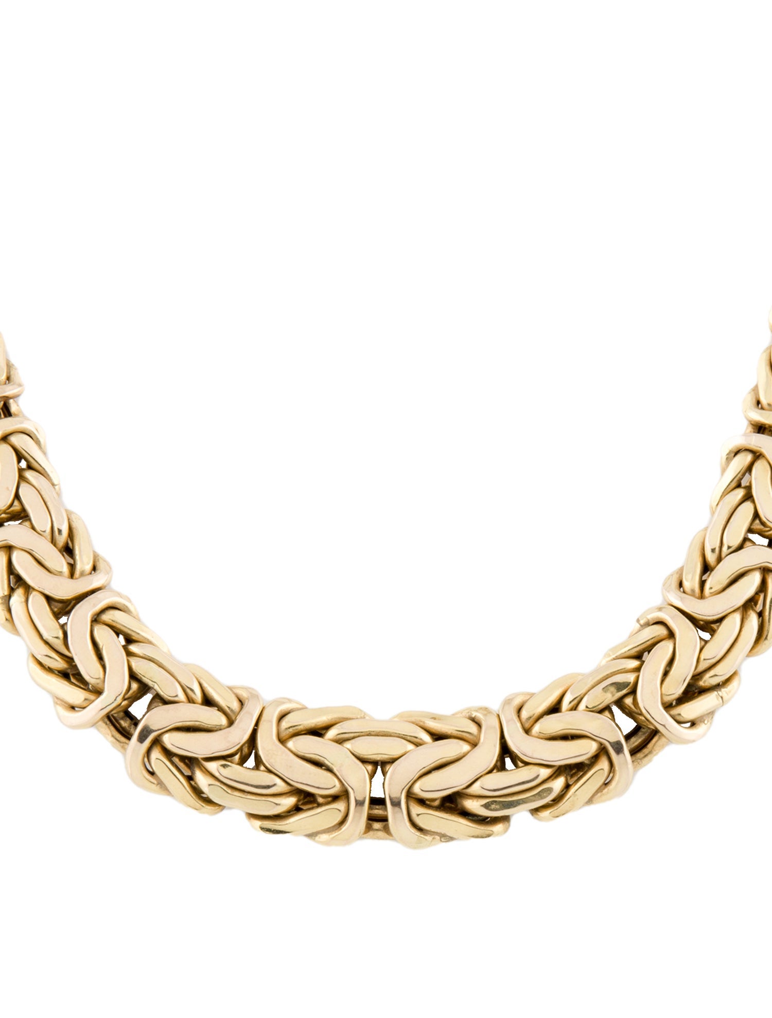 Necklace 14K Byzantine Link Collar Necklace - 14K Yellow Gold Chain ...