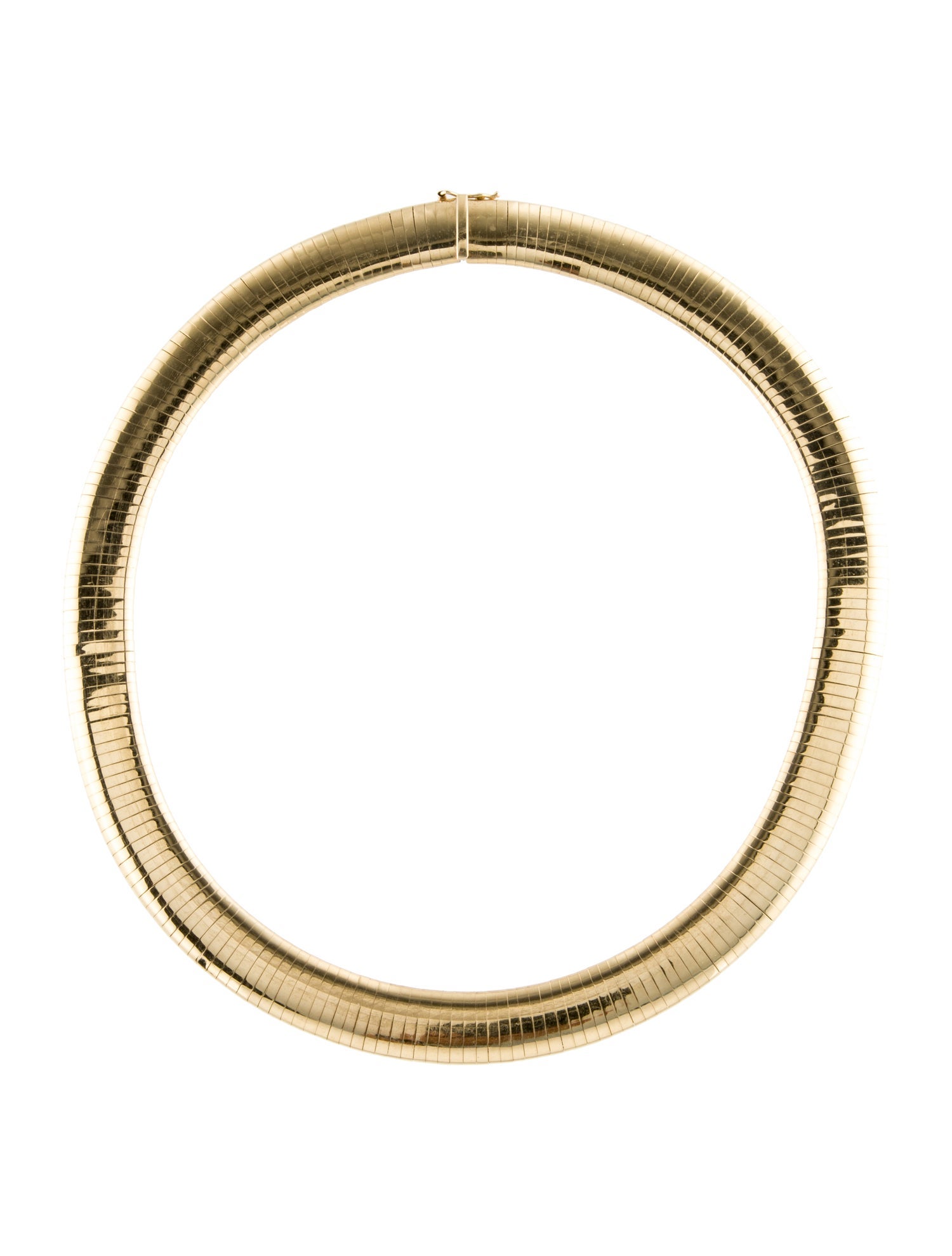 Necklace 14K Tubogas Choker Necklace - 14K Yellow Gold Choker ...