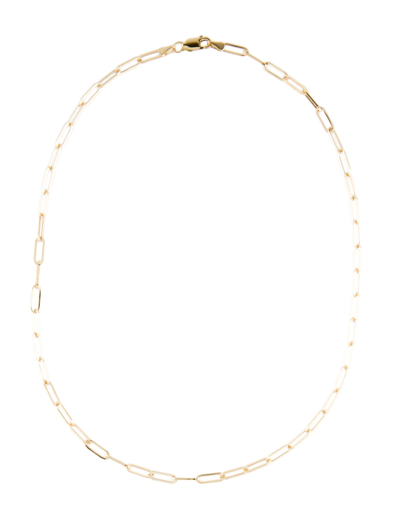Necklace 14K Paperclip Chain Necklace - 14K Yellow Gold Chain ...