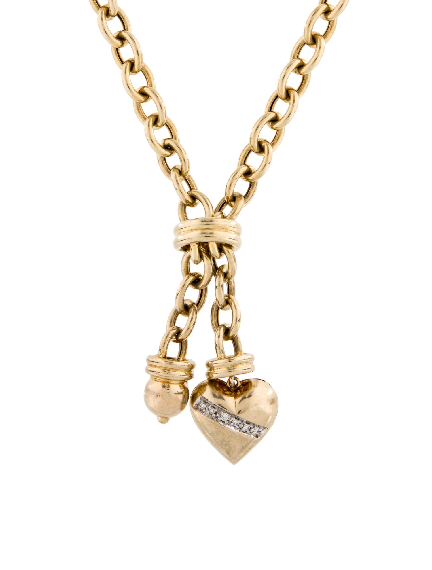 Necklace 14K Diamond Chain Drop Necklace - 14K Yellow Gold Chain ...