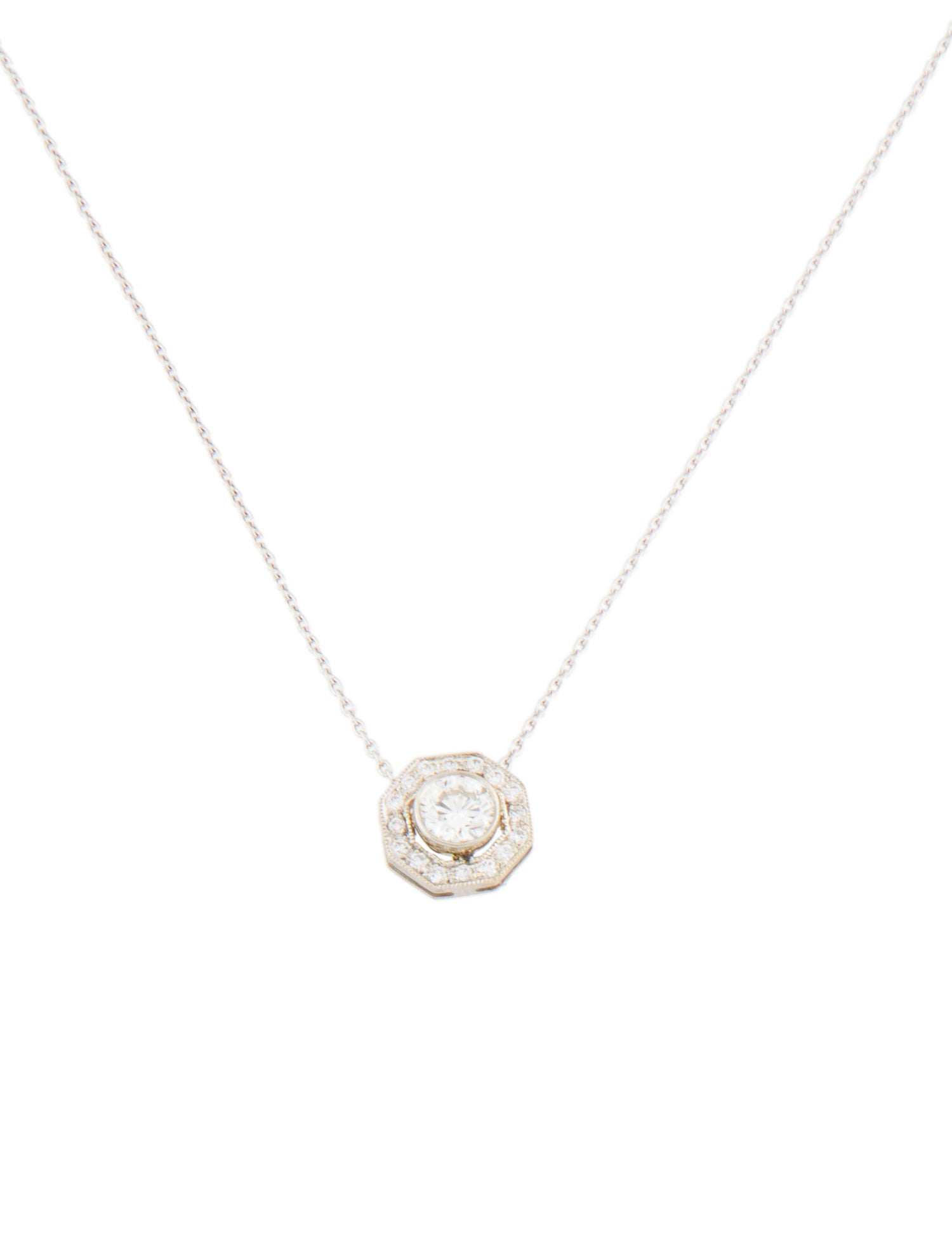 Necklace Carl Blackburn 18K Diamond Pendant Necklace - Rhodium-Plated ...