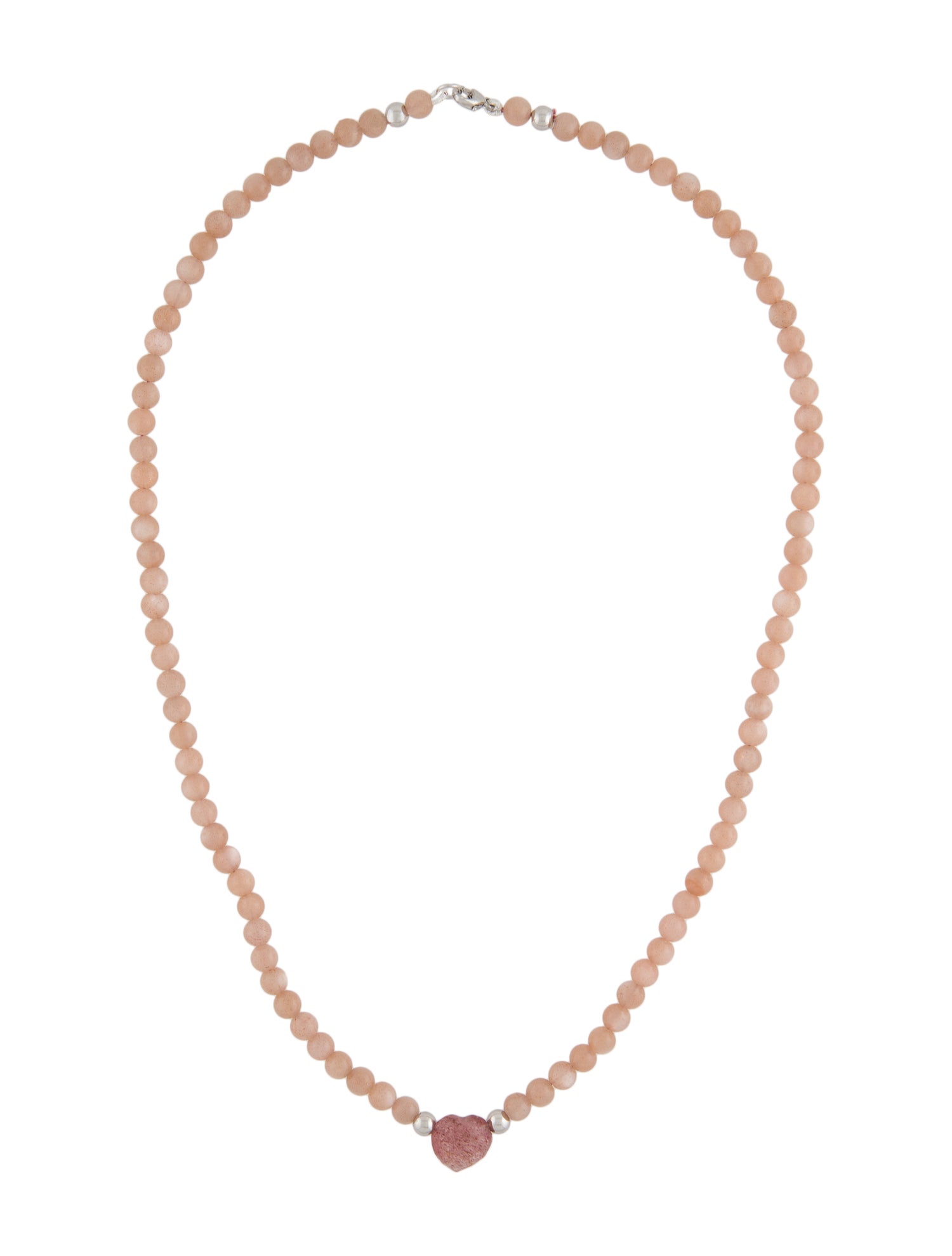 Necklace 14K Sagenitic Quartz & Moonstone Bead Necklace - 14K White ...