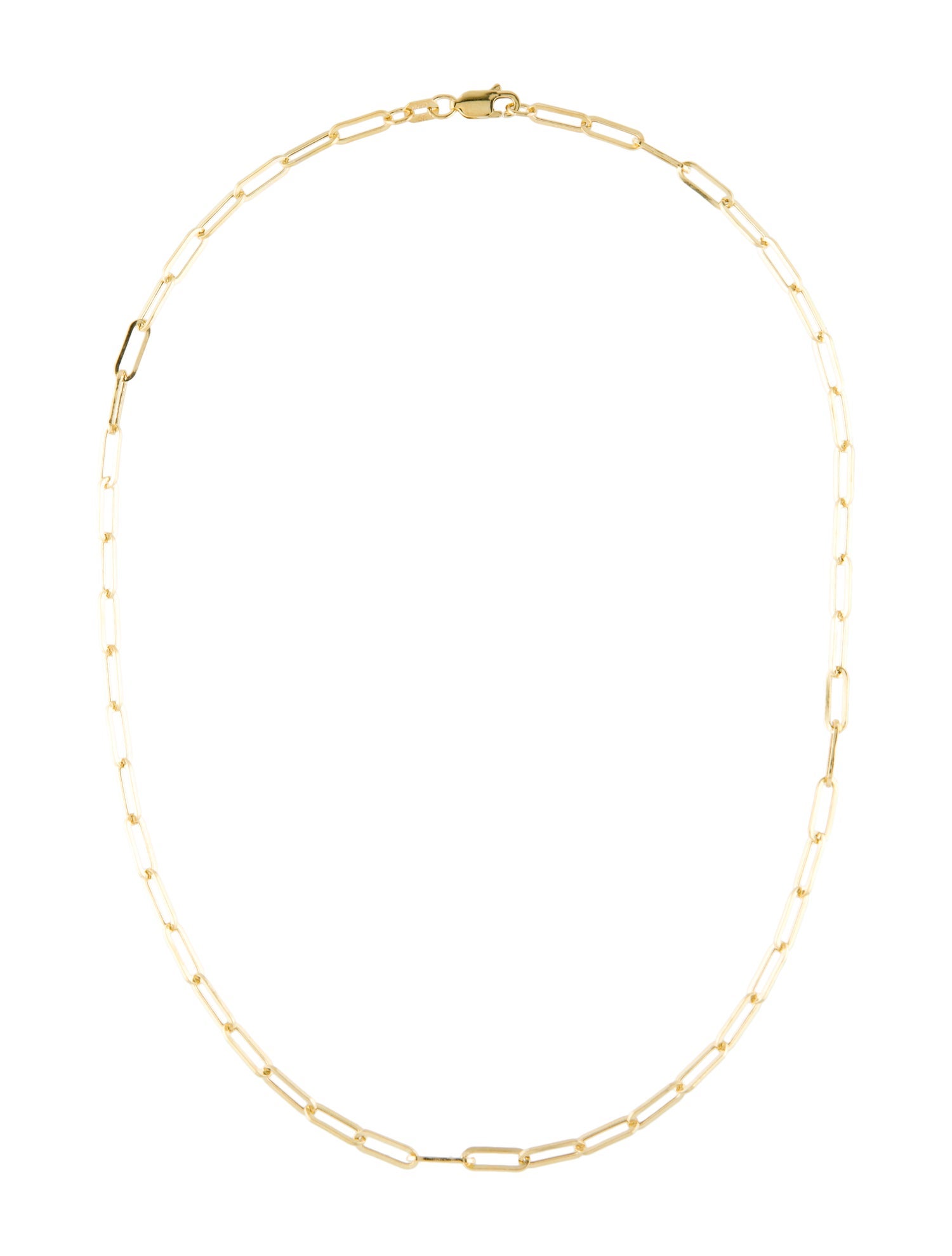 Necklace 14K Paperclip Chain Necklace - 14K Yellow Gold Chain ...
