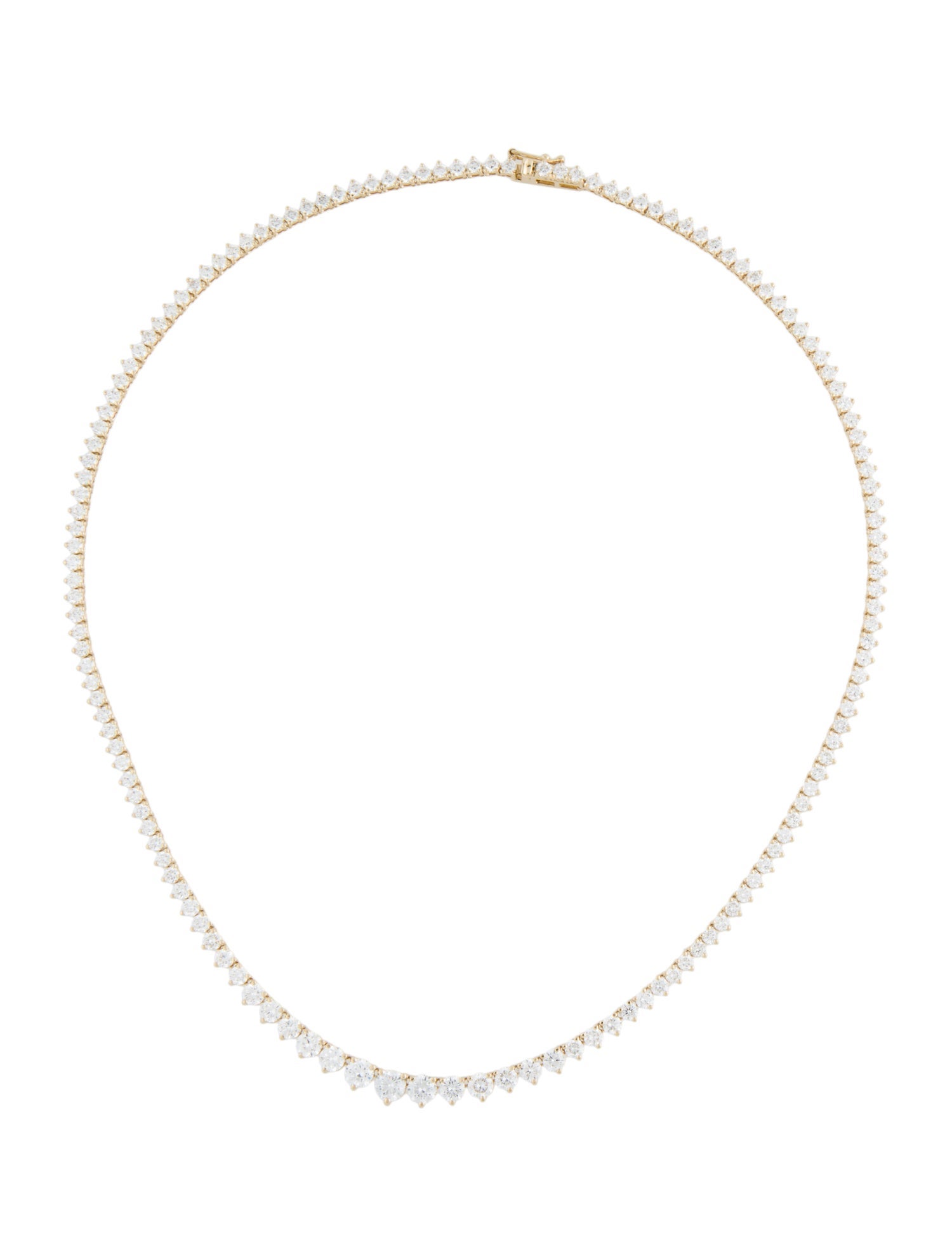 Necklace 14K 12.14ctw Lab-Grown Diamond Riviera Necklace - 14K Yellow ...