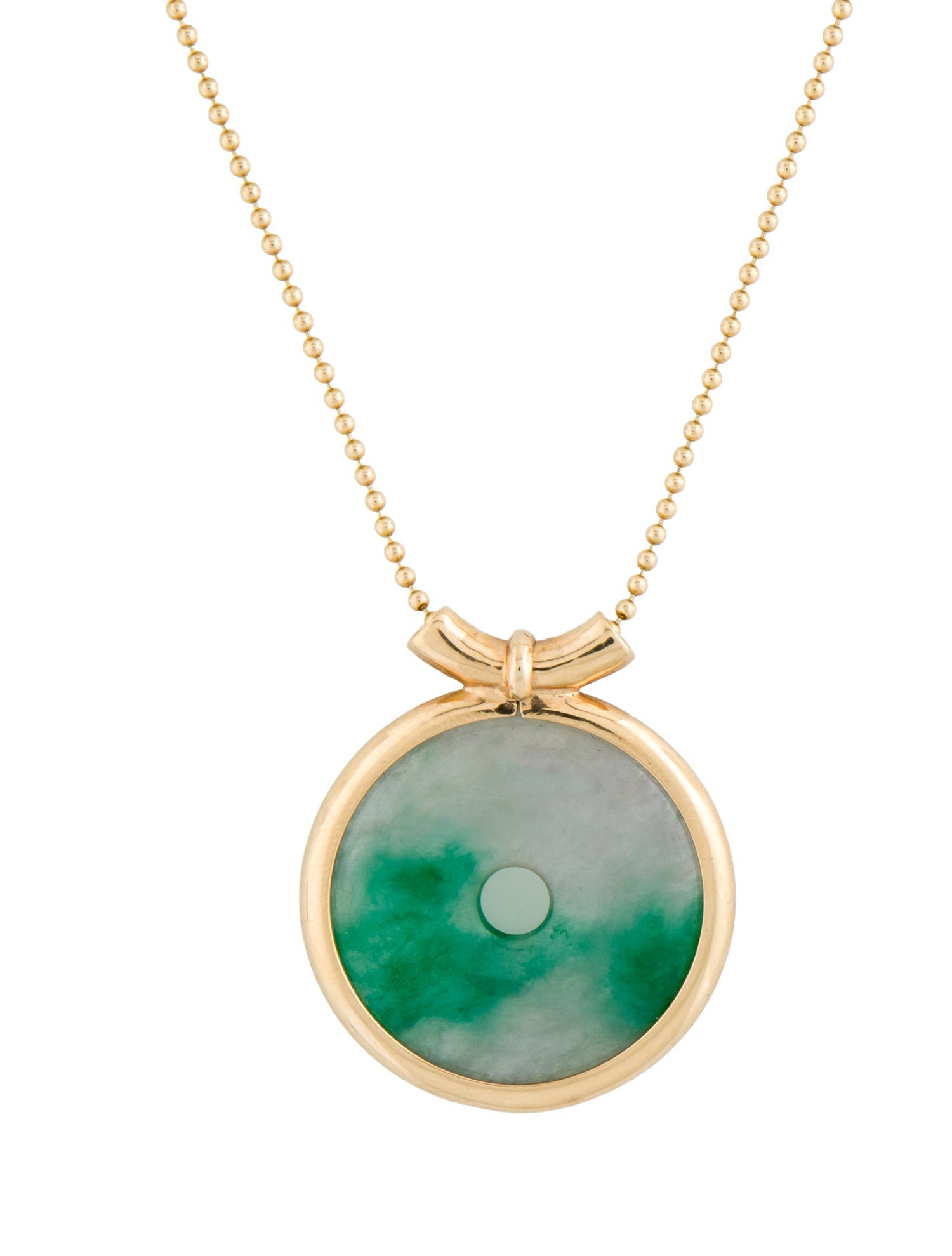 Necklace 14K Dyed Jadeite Pendant Necklace - 14K Yellow Gold Pendant ...