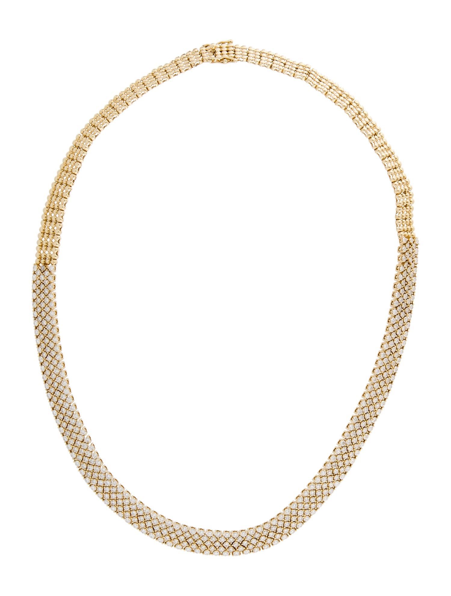 Necklace 14K 13.25ctw Diamond Collar Necklace - 14K Yellow Gold Collar ...