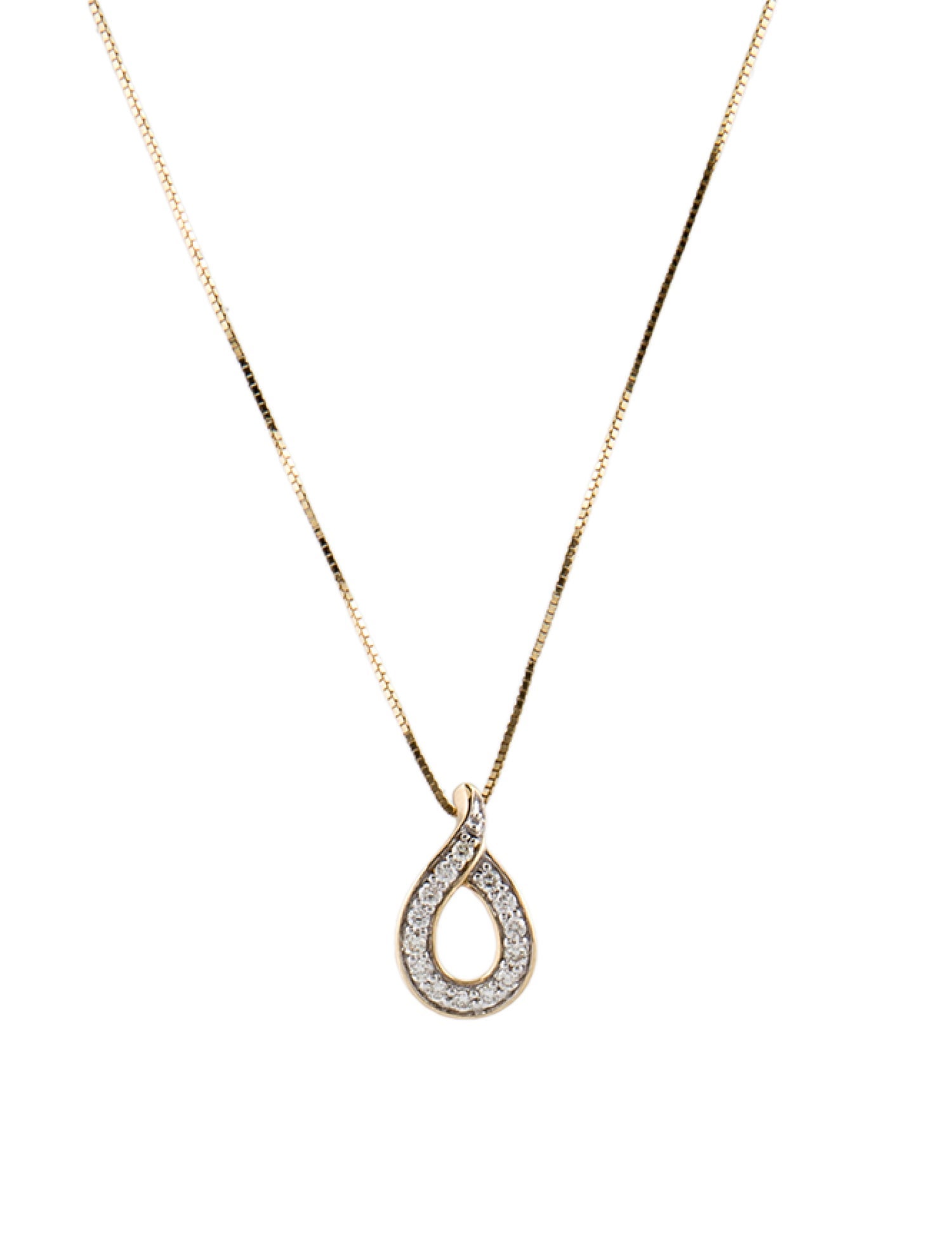 Necklace 14K Diamond Pendant Necklace - 14K Yellow Gold Pendant ...