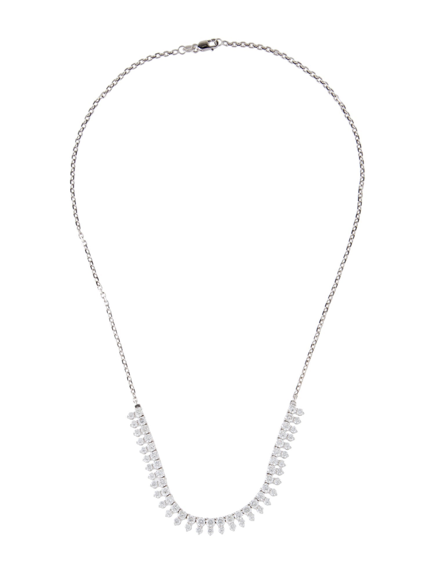 Necklace 14K 4.50ctw Diamond Collar Necklace - Rhodium-Plated 14K White ...