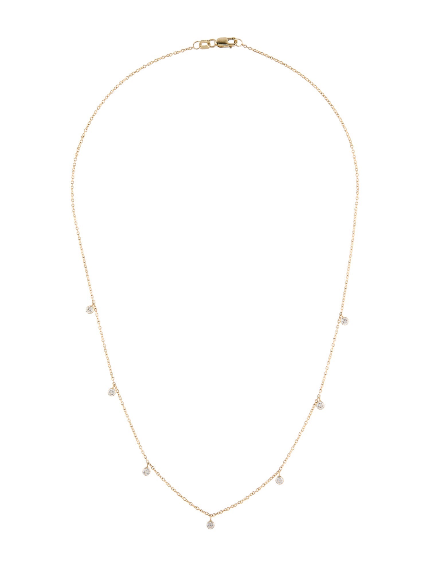 Necklace 14K Diamond Station Necklace - 14K Yellow Gold Collar ...
