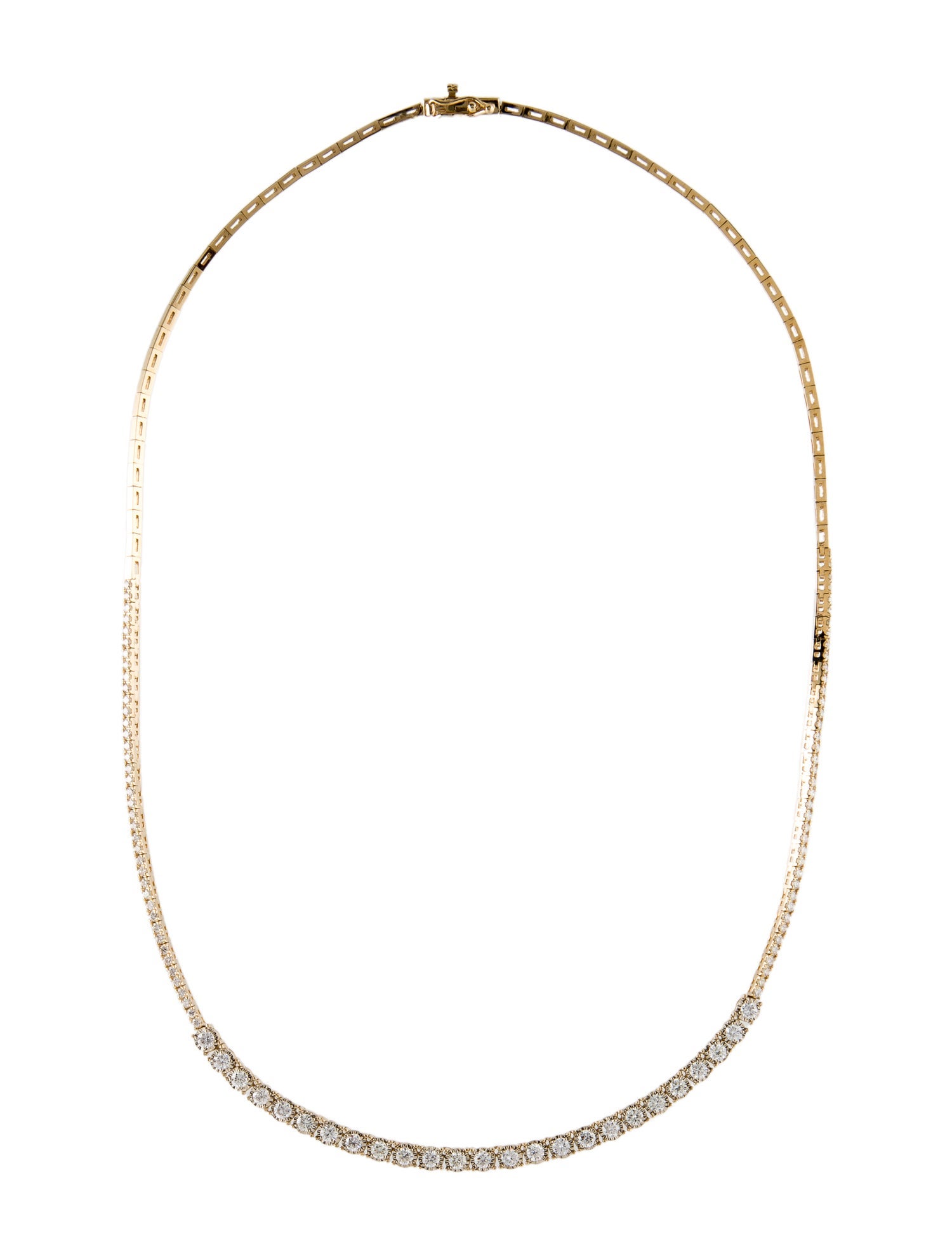 Necklace 14K Diamond Collar Necklace - 14K Yellow Gold Collar ...