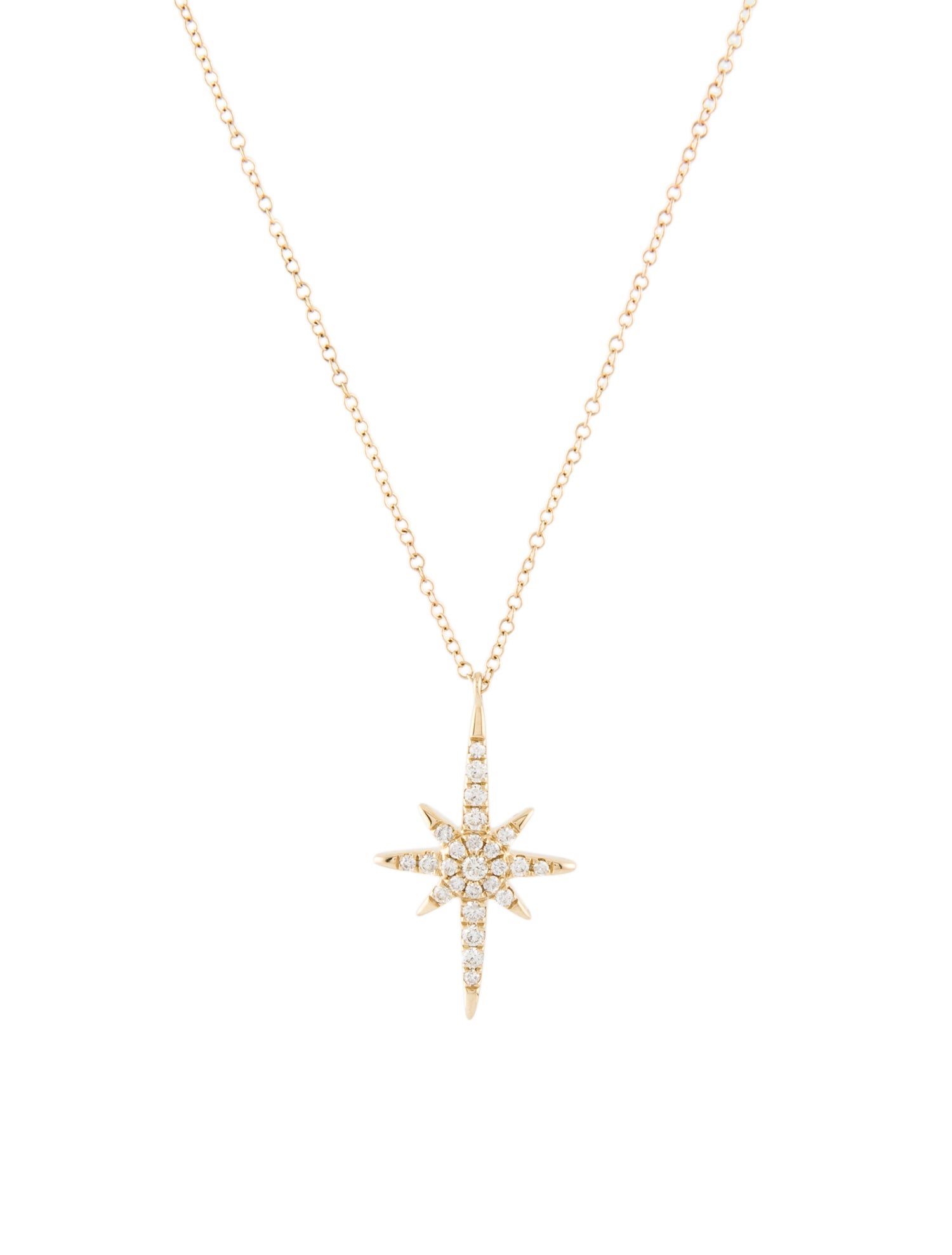 Necklace 14K Diamond Star Of David Pendant Necklace - 14K Yellow Gold ...