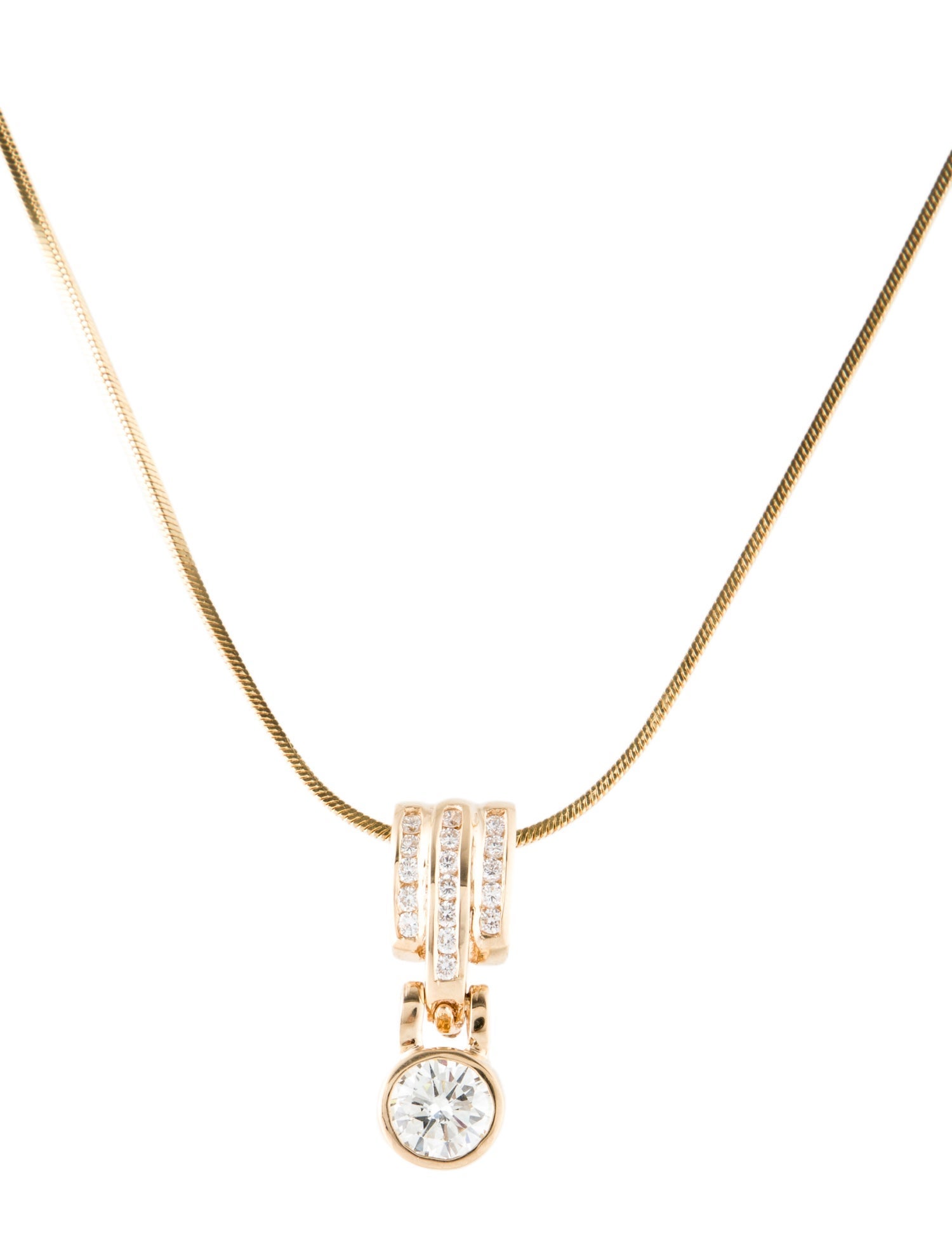 Necklace 14K 1.27ctw Diamond Enhancer Pendant Necklace - 14K Yellow ...