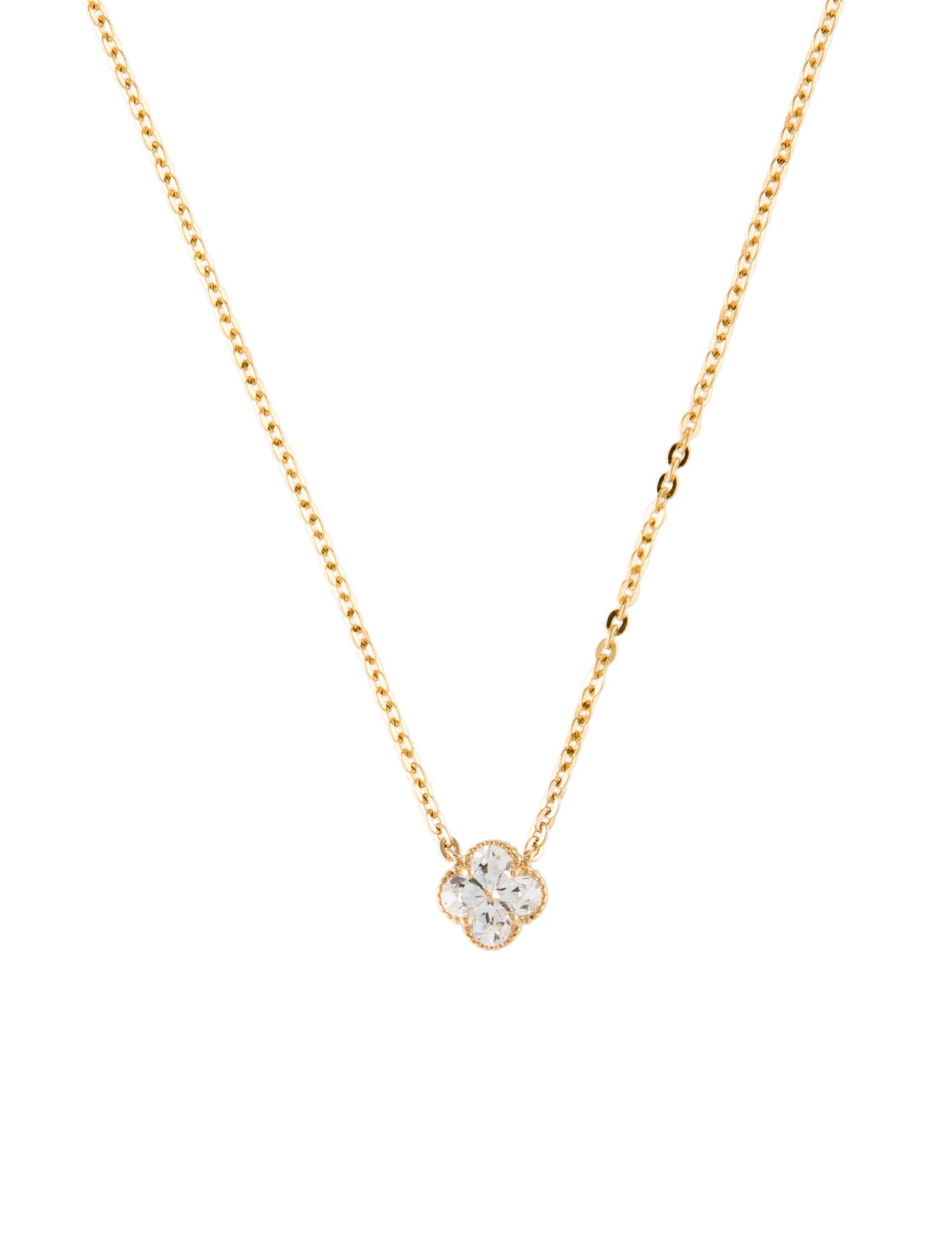 Necklace 18K Lab-Grown Diamond Pendant Necklace - 18K Yellow Gold ...
