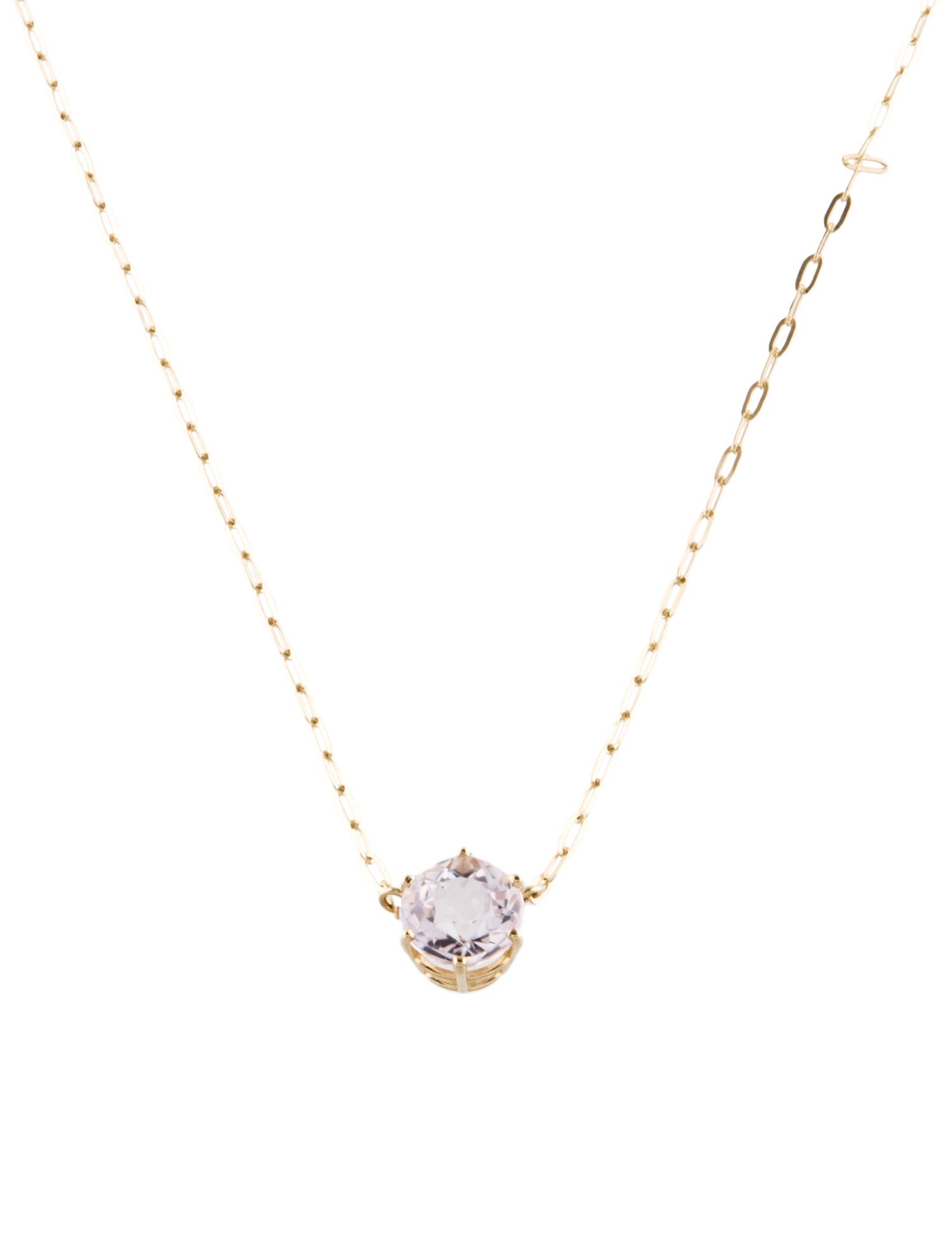 Necklace 14K 2.09ct Kunite Pendant Necklace - 14K Yellow Gold Pendant ...
