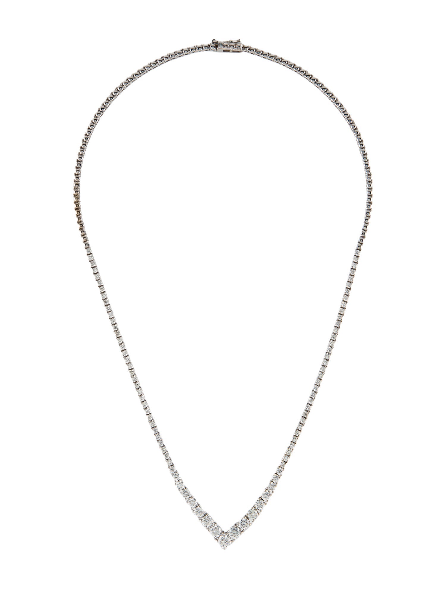 Necklace 14K 4.82ctw Diamond Collar Necklace - Rhodium-Plated 14K White ...