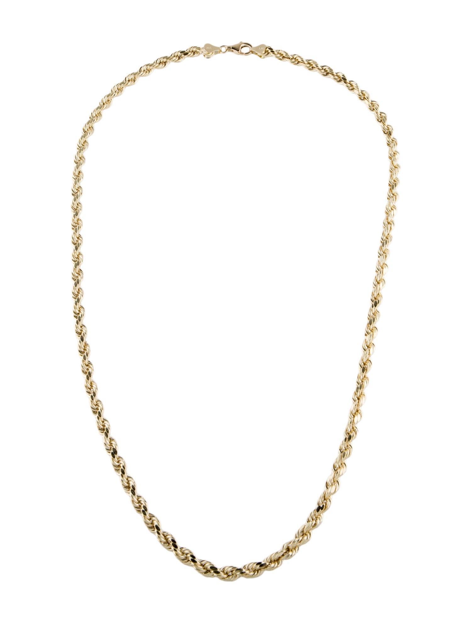 Necklace 14K Rope Link Chain - 14K Yellow Gold Chain, Necklaces ...