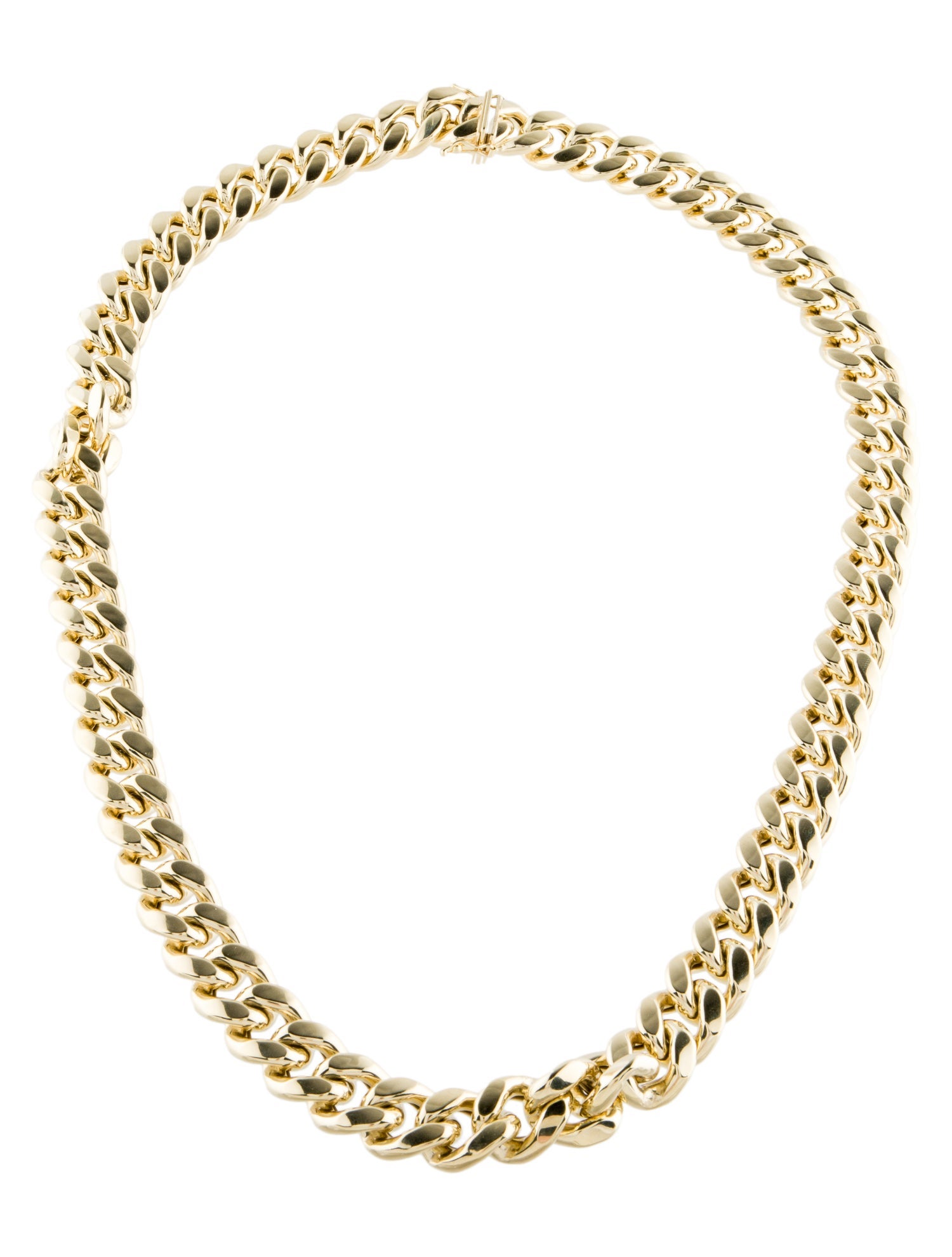 Necklace 14K Cuban Curb Link Chain Necklace - 14K Yellow Gold Chain ...