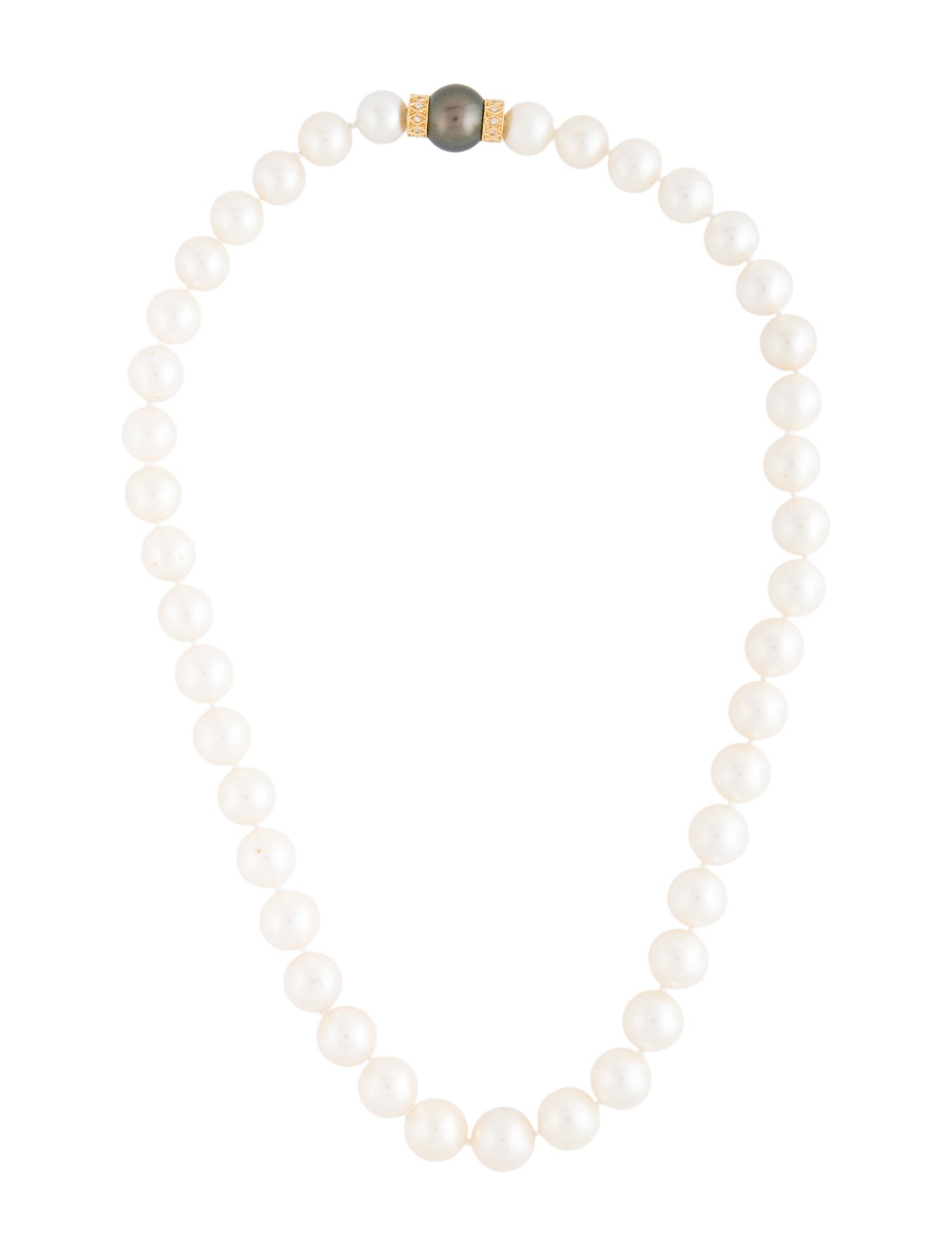 Necklace Iridesse 18K Pearl & Diamond Clasp Bead Strand - Bead Strand ...